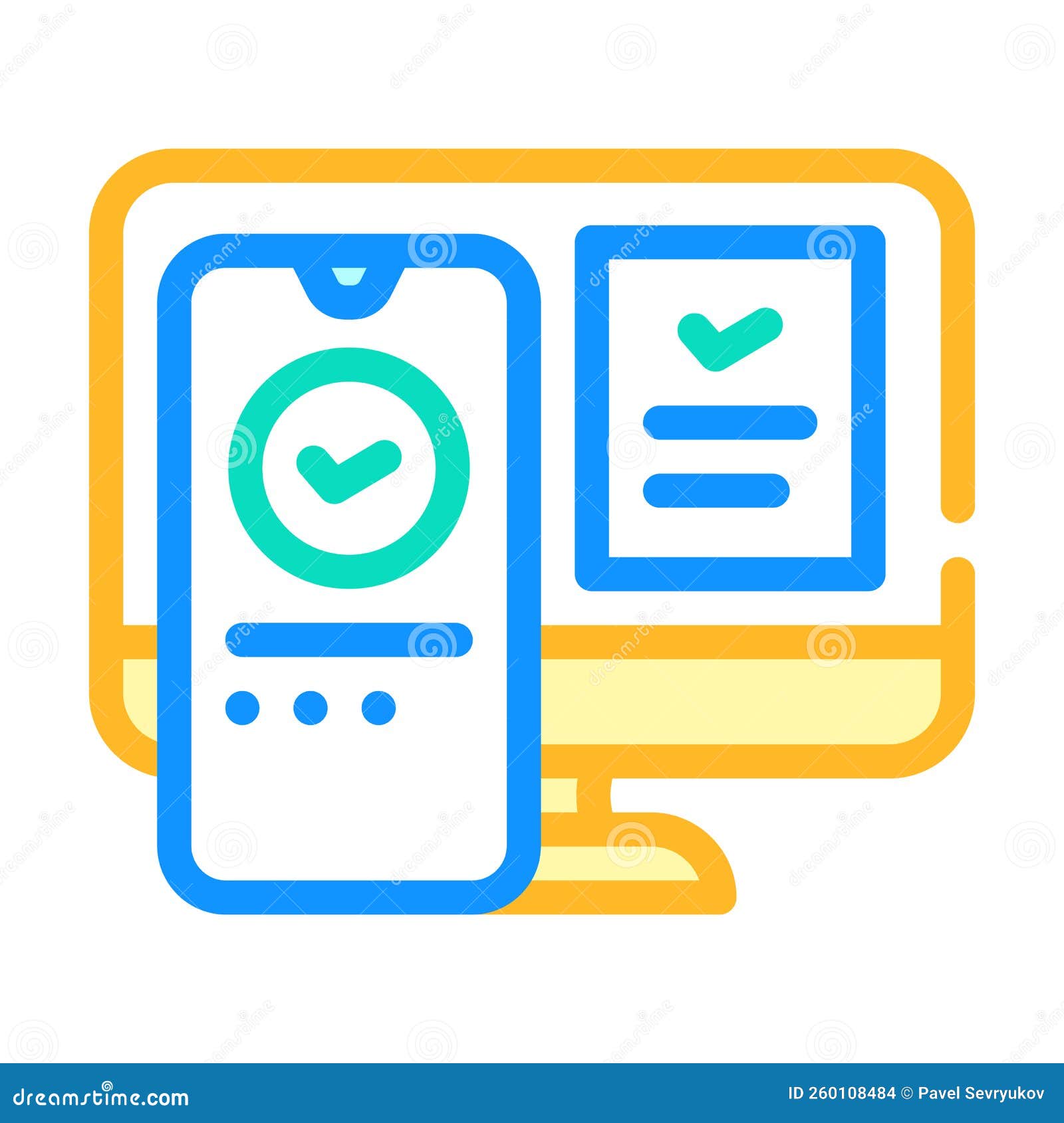 Two Step Authentication Color Icon Vector Illustration Stock Vector ...