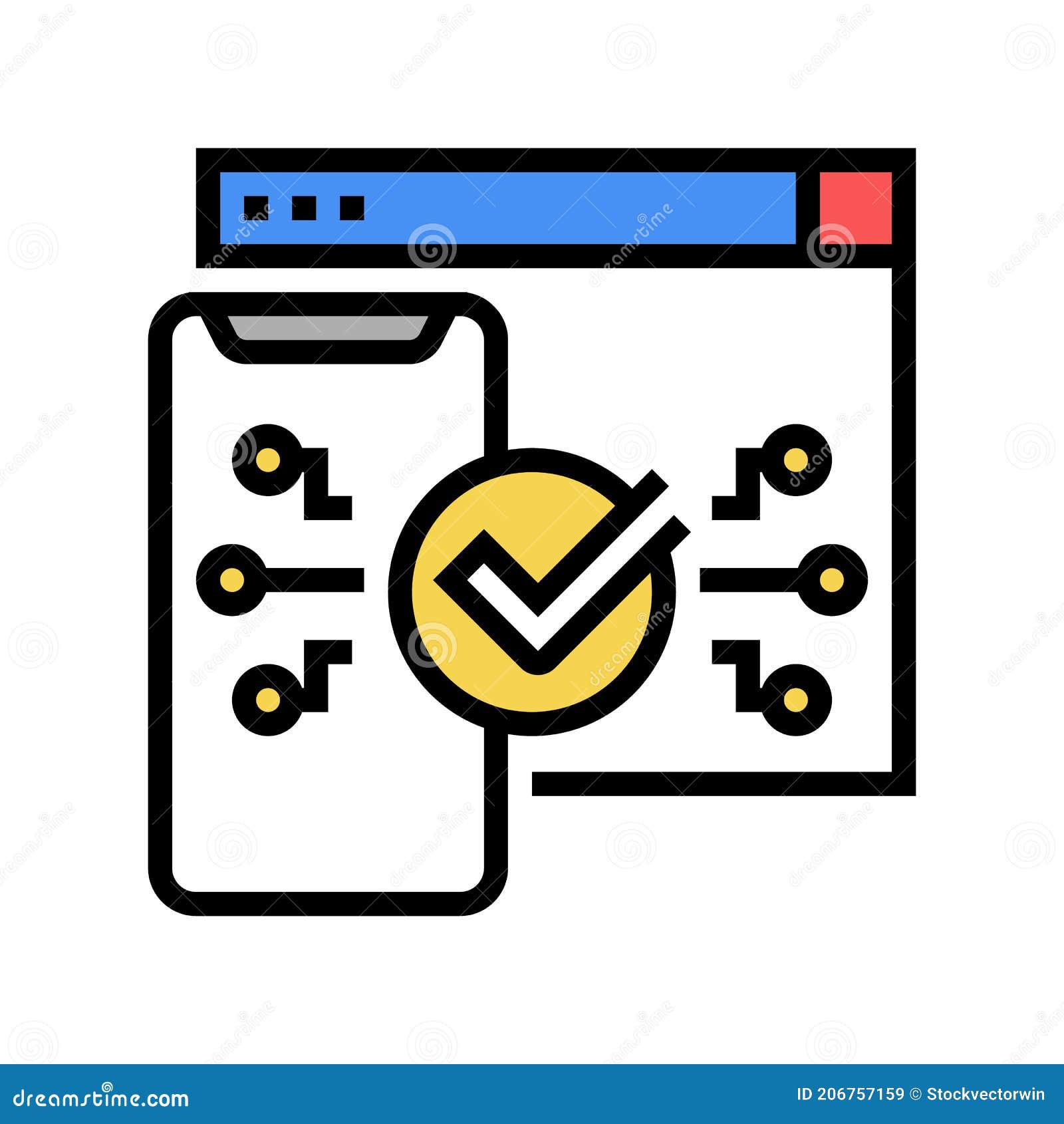 Two Step Authentication Color Icon Vector Illustration Stock ... Two Step Authentication Color Icon Vector Illustration Stock ...