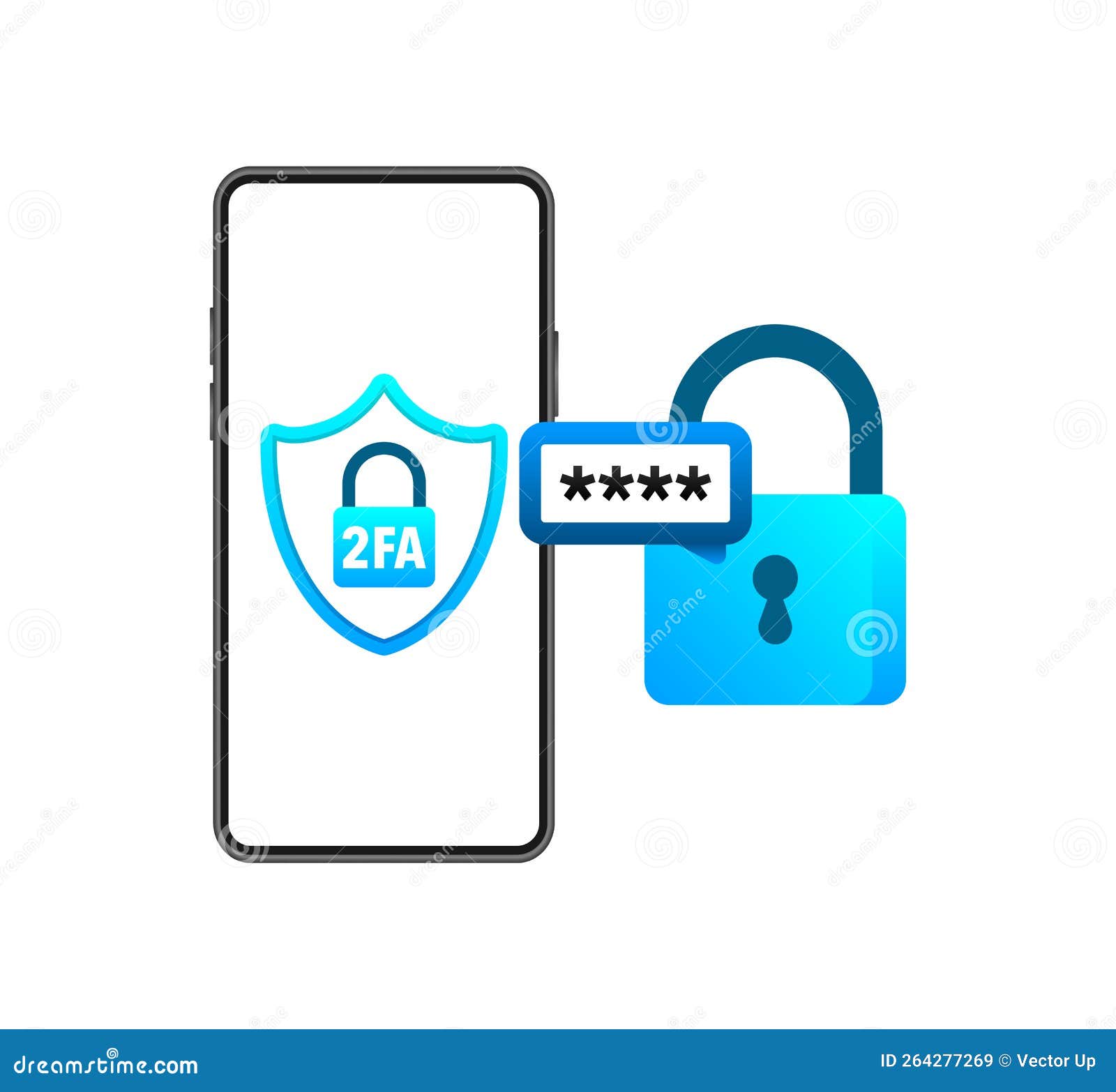 Two Step Authentication 2fa Two Factor Verification Private Access Login To Account Cartoon