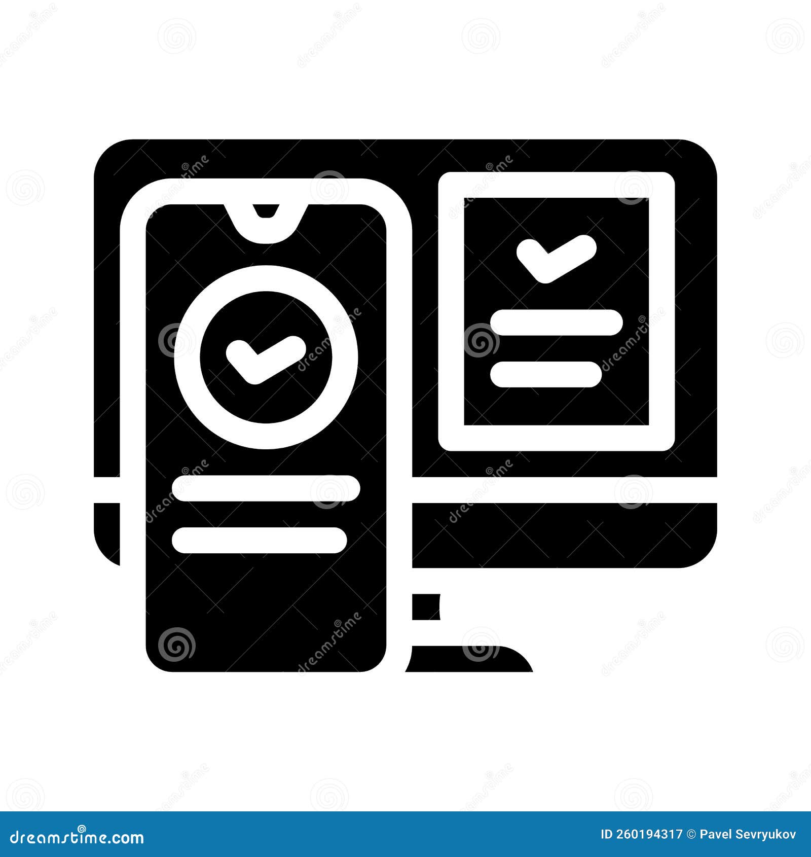 Two Step Authentication Glyph Icon Vector Illustration Stock ...