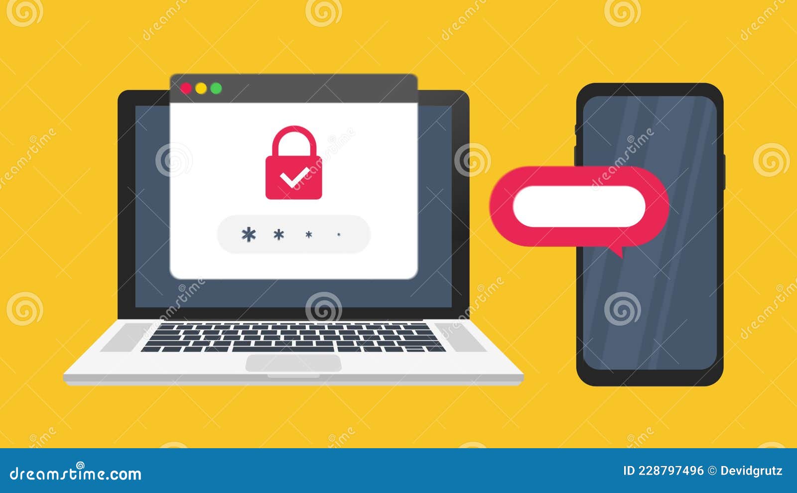 Two Step Authentication Illustration, Flat Cartoon Smartphone and ...