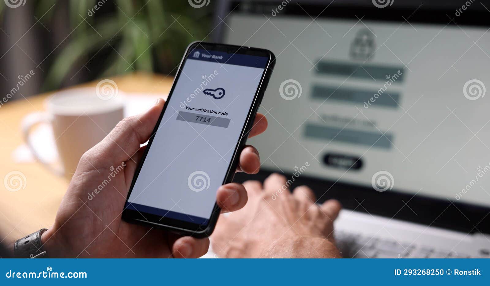 Two-step Authentication. Verification Code on Smart Phone Screen for ...