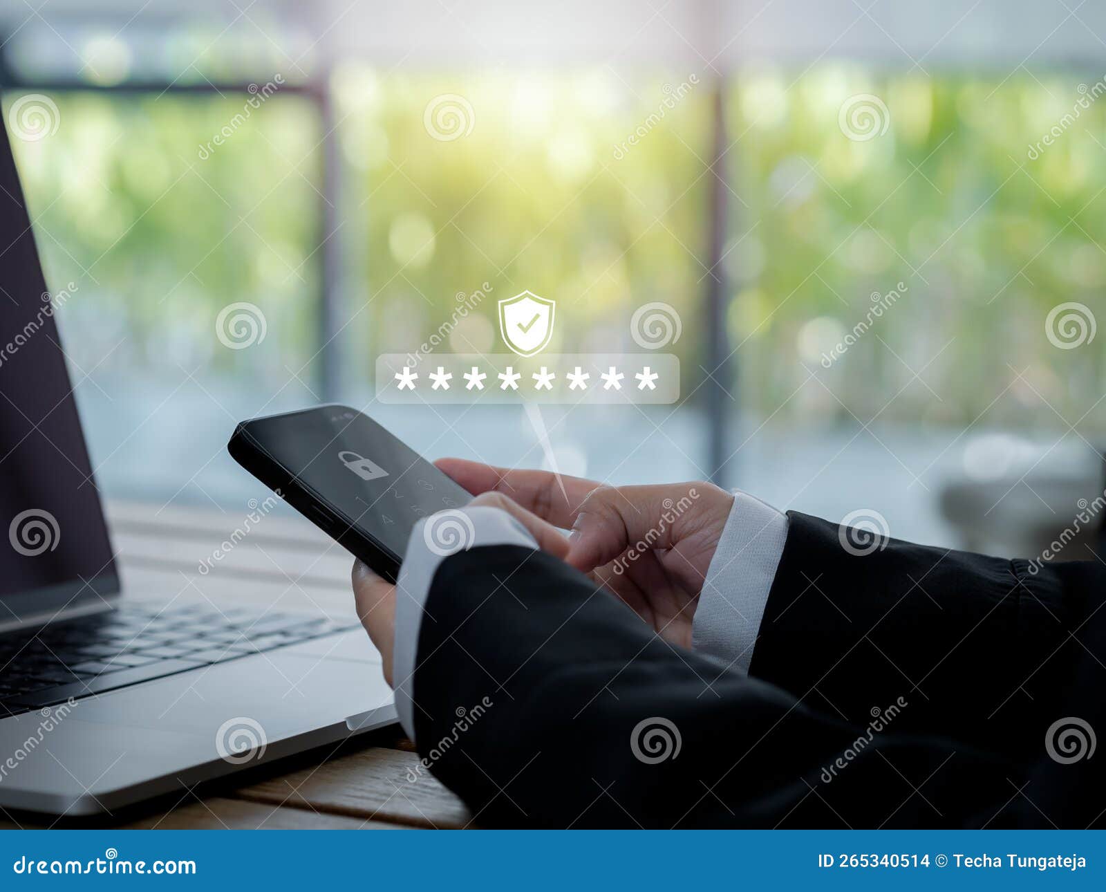 Two Steps Authentication 2fa Concept 2023 Shield And Asterisk Icons Code Showing On Smart