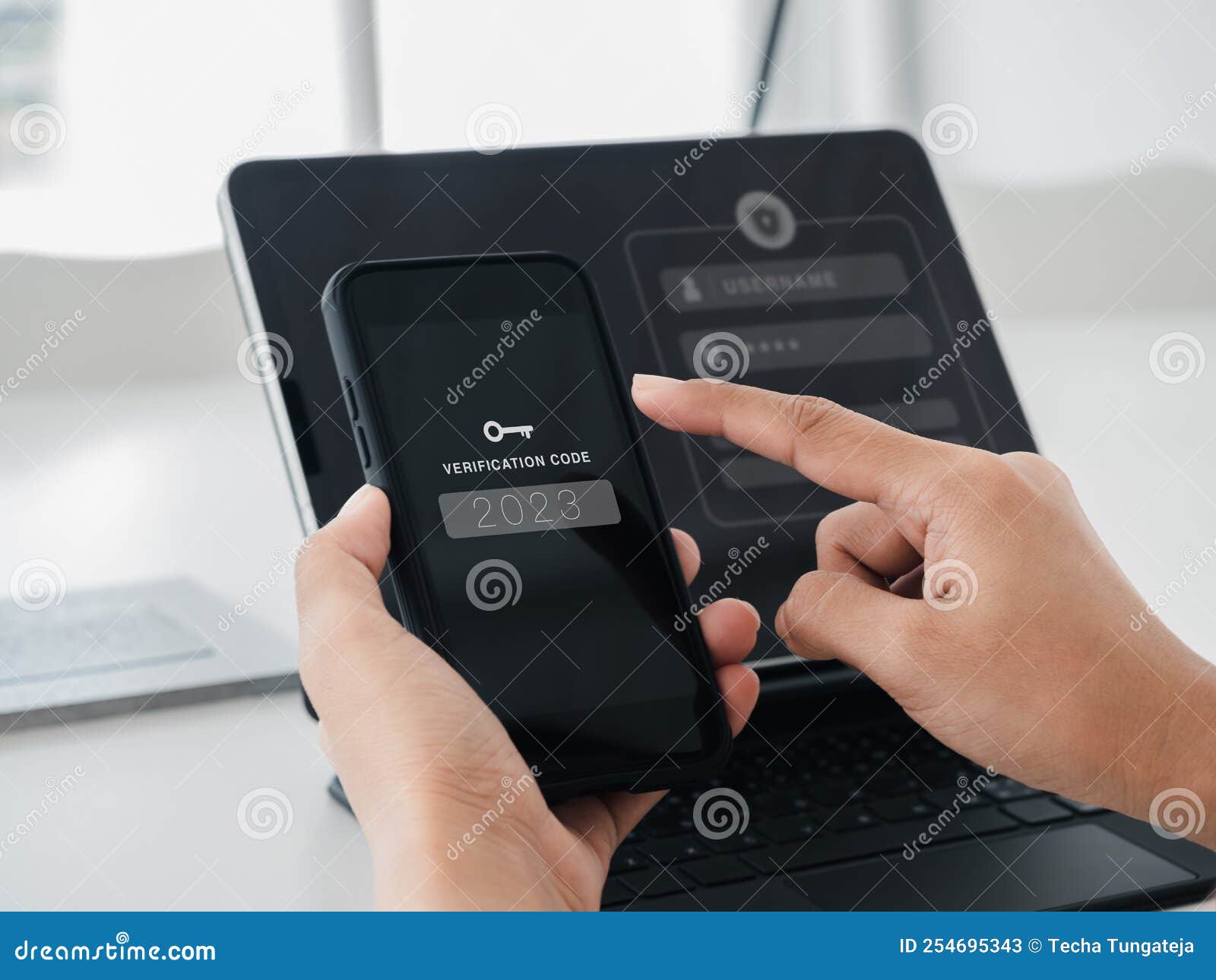 Two Steps Authentication Or 2fa Concept 2023 Verification Code With