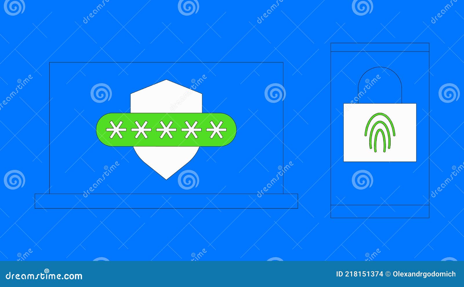 Two Steps Authentication Illustration Stock Vector - Illustration of ...