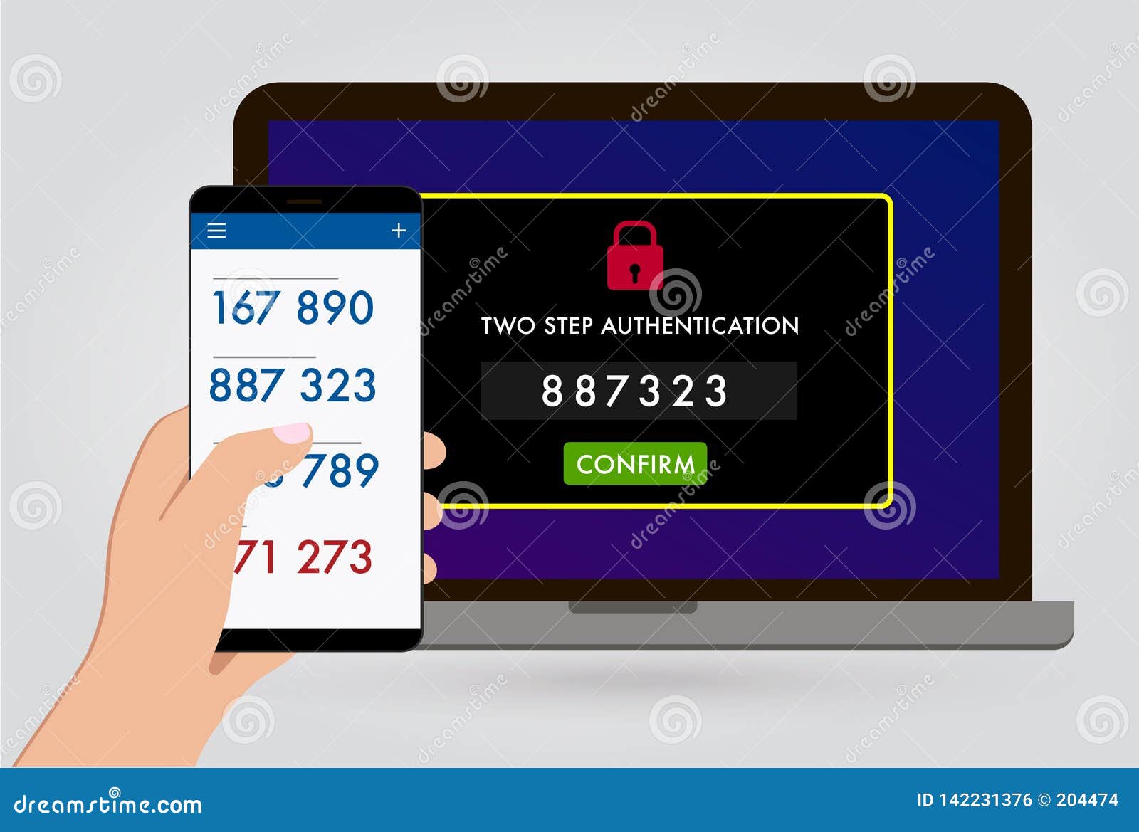 Two Steps Authentication, Duo Verification Concept. Identification ... Two Steps Authentication, Duo Verification Concept. Identification ...