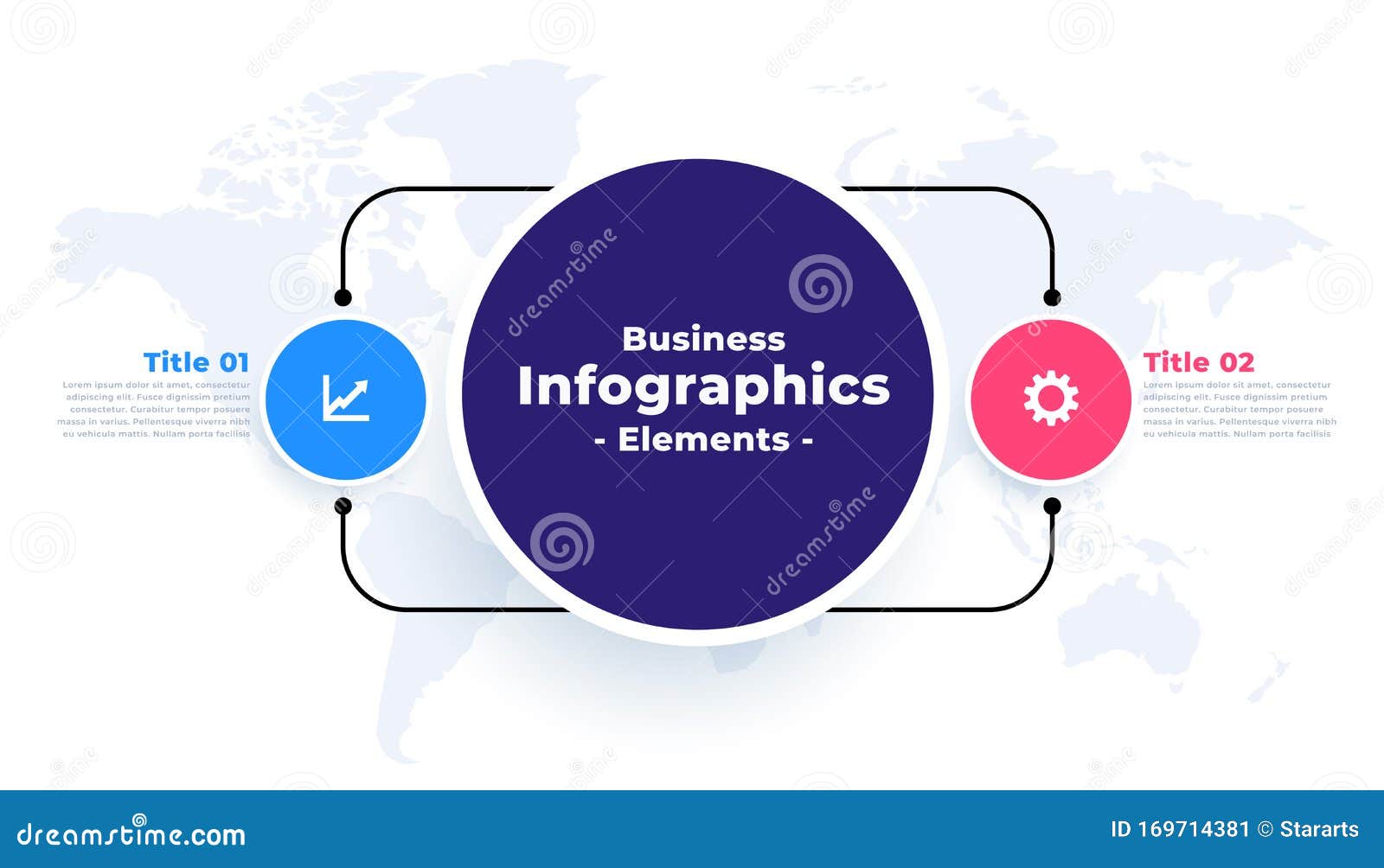 Two Steps Connection Infographic Template Design Stock Vector ...