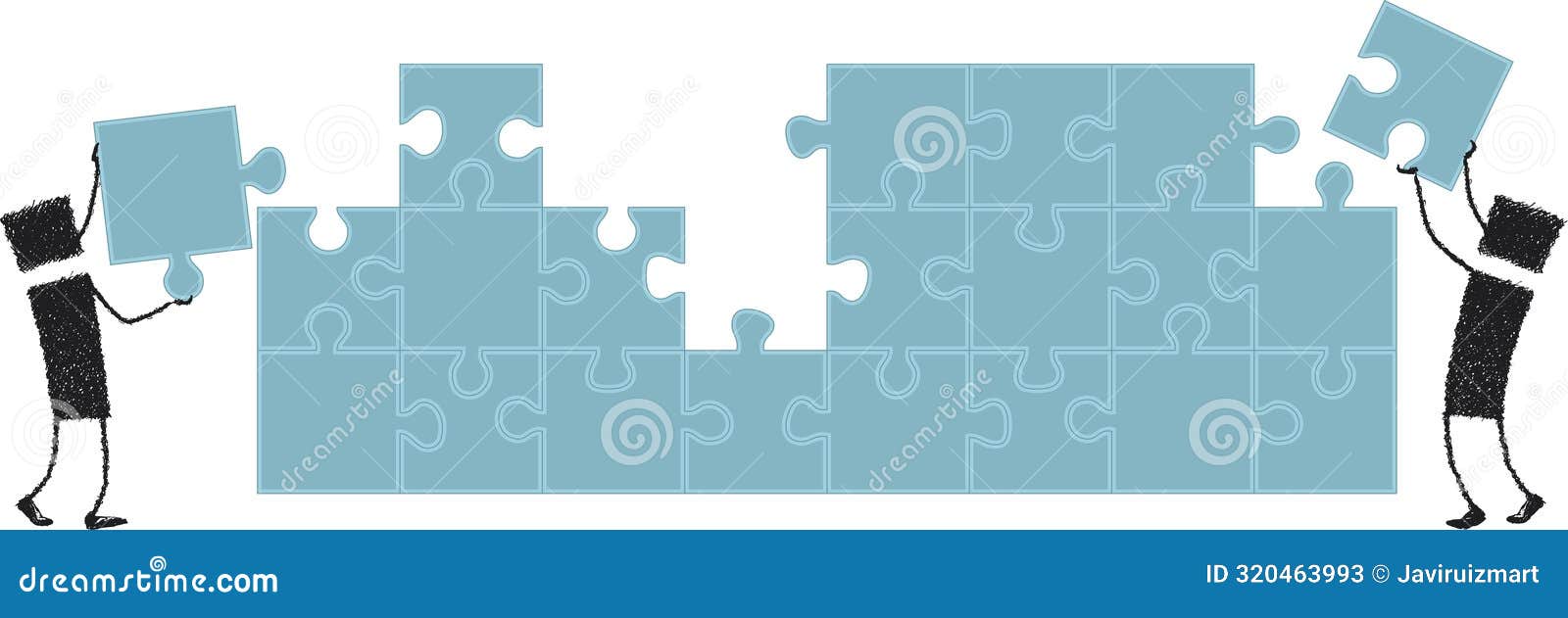 Ending the Great Puzzle, Stick Figure Stock Vector - Illustration of ...