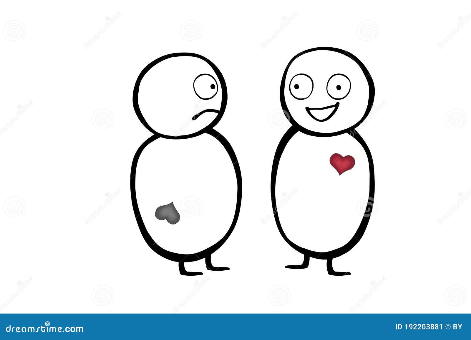 Two Stick Figures with a Heart Stock Illustration - Illustration of ...