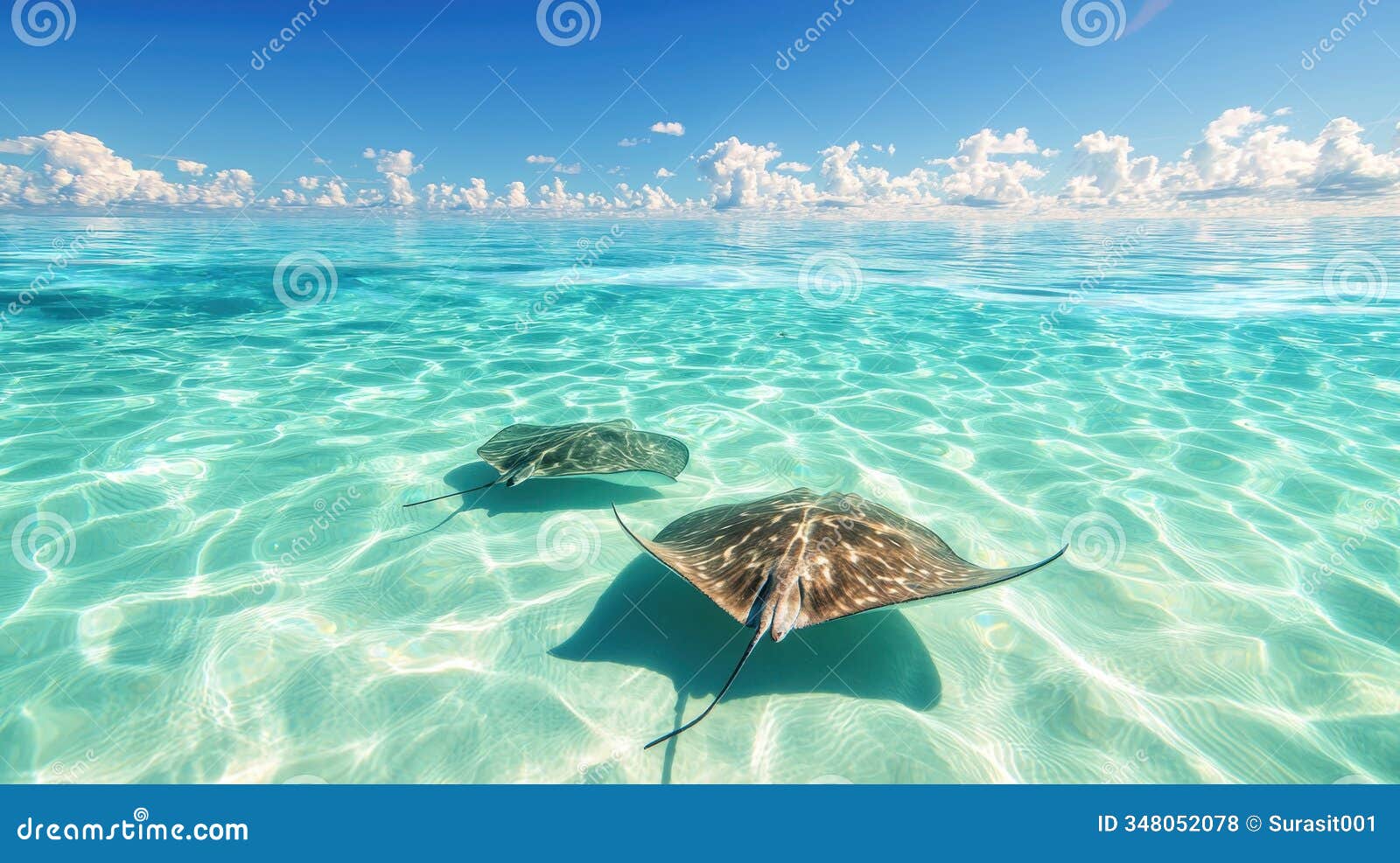 Stingrays And Tropical Fish Pattern Stock Photo | CartoonDealer.com ...