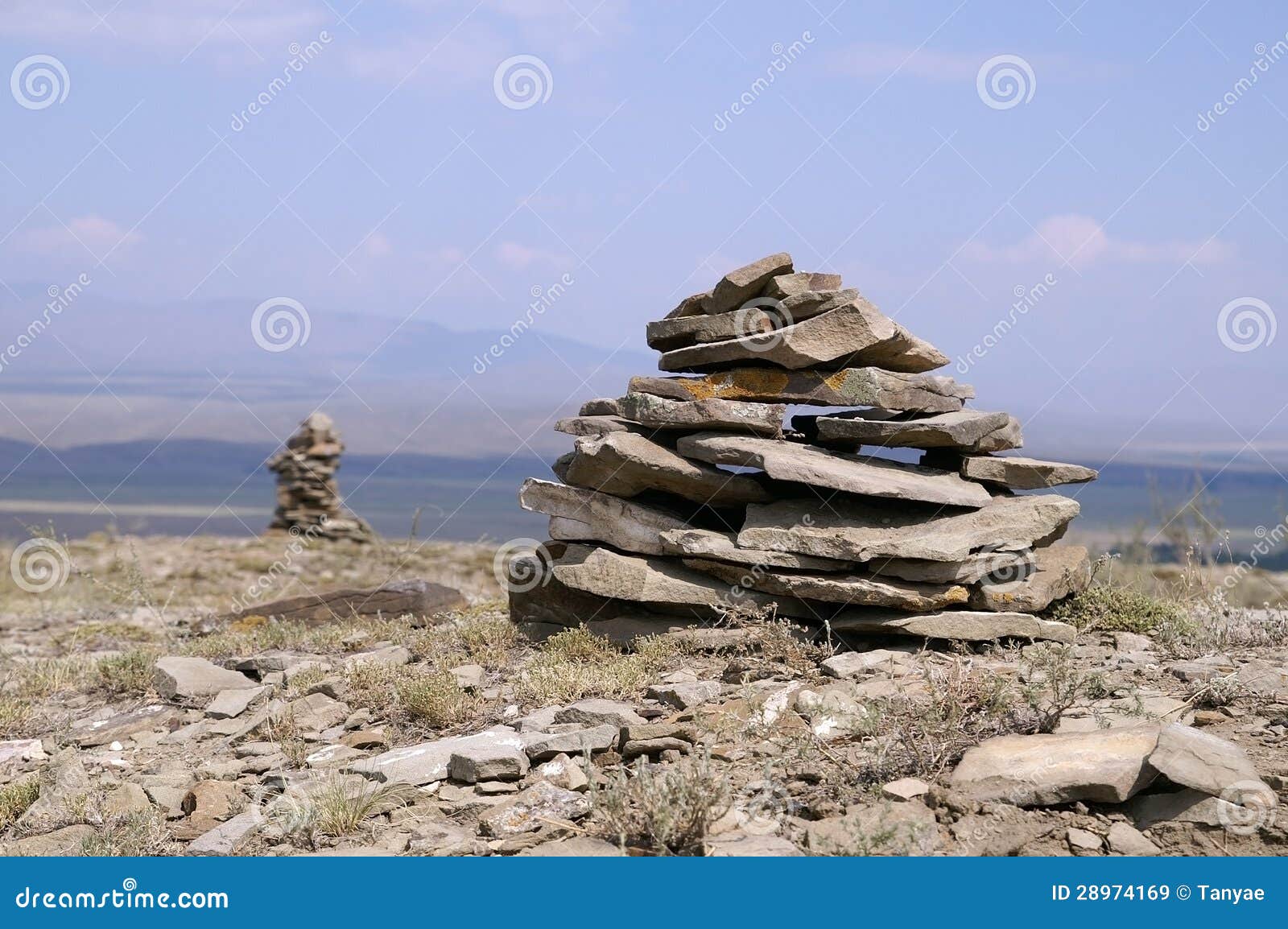Two stone zen towers stock image. Image of heap, simplicity - 28974169