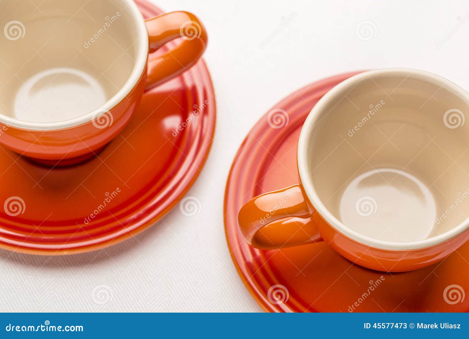 Two stoneware coffee cups stock image. Image of focus - 45577473