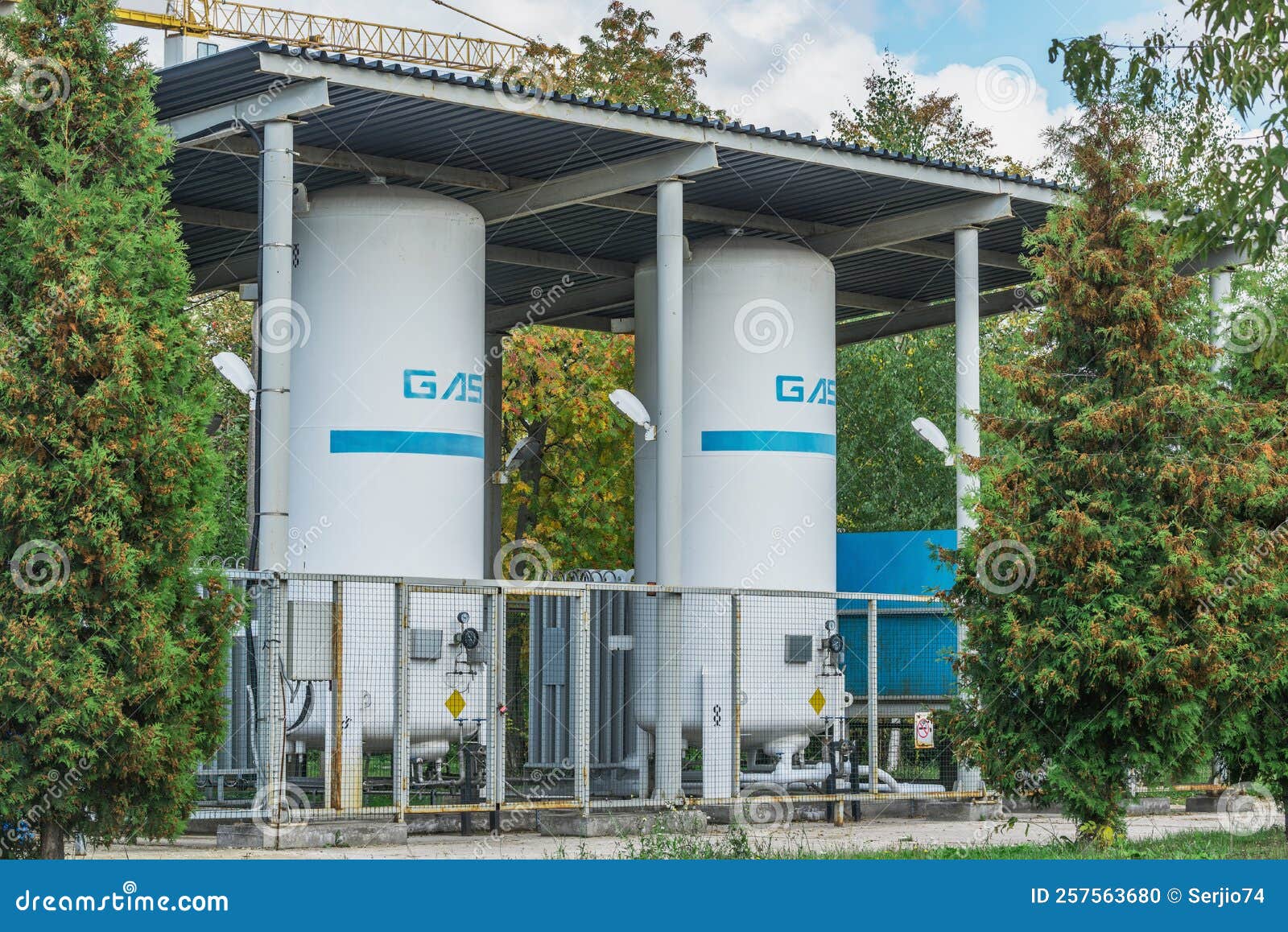 Two Storage Tanks with Oxygen Stock Photo - Image of industry, tank ...