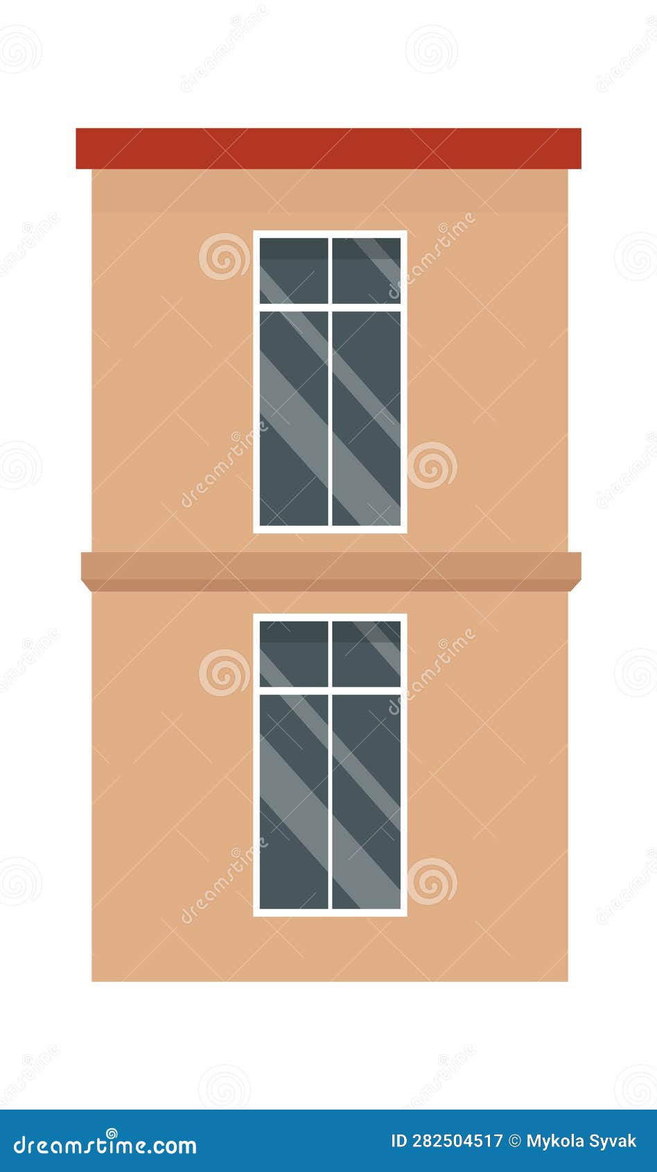 Two Storey Building stock vector. Illustration of facade - 282504517