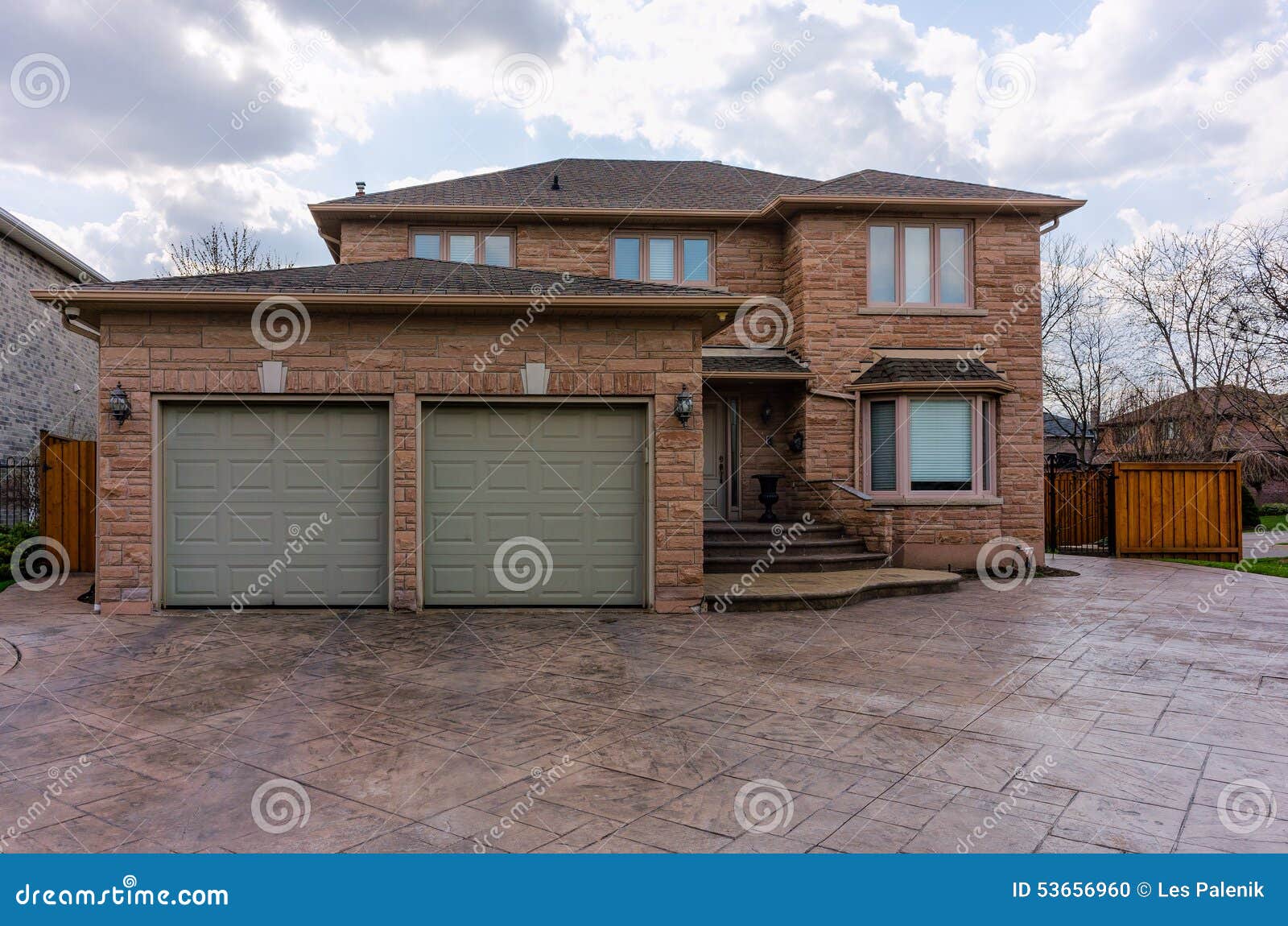Two-storey House with an Attractive Driveway Stock Photo - Image of ...