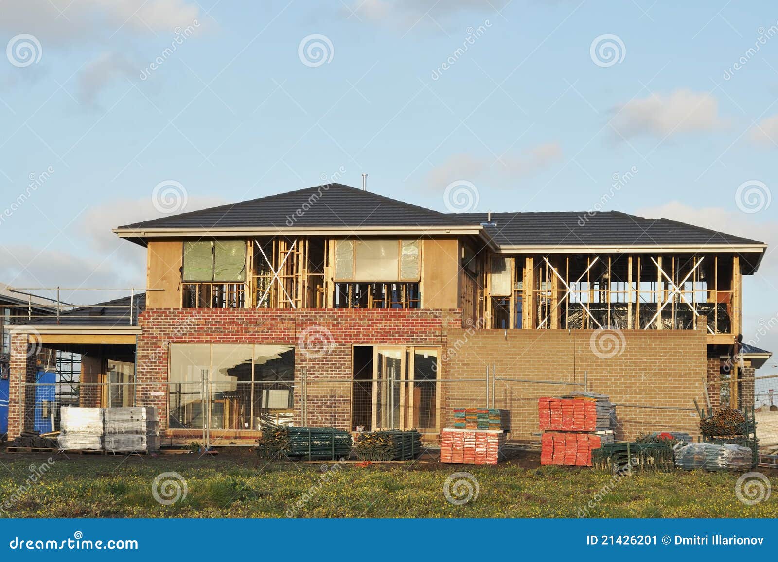 Two-storey House Constructed Stock Image - Image of real, structure ...