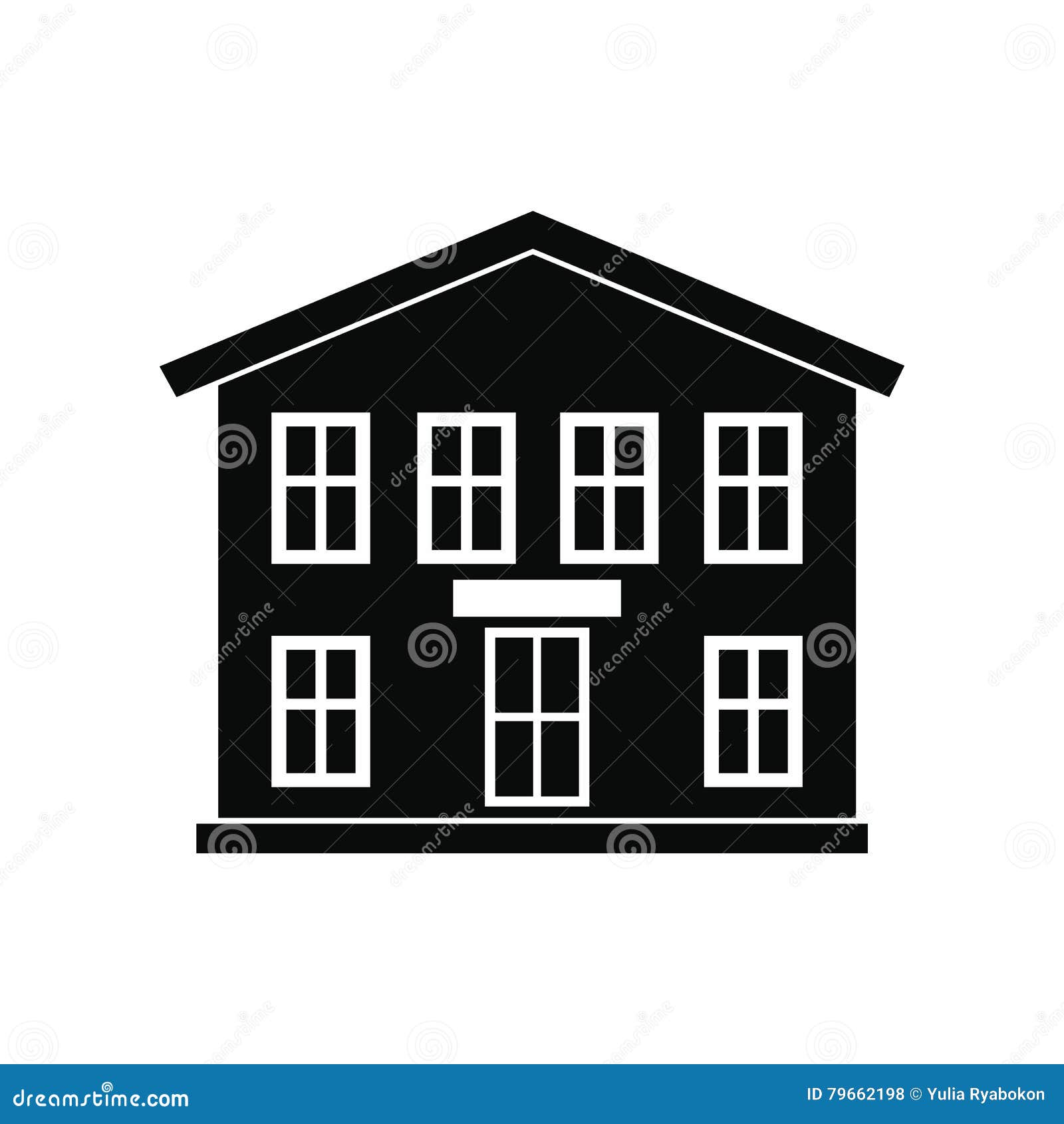 Two-storey house icon stock vector. Illustration of architectural ...