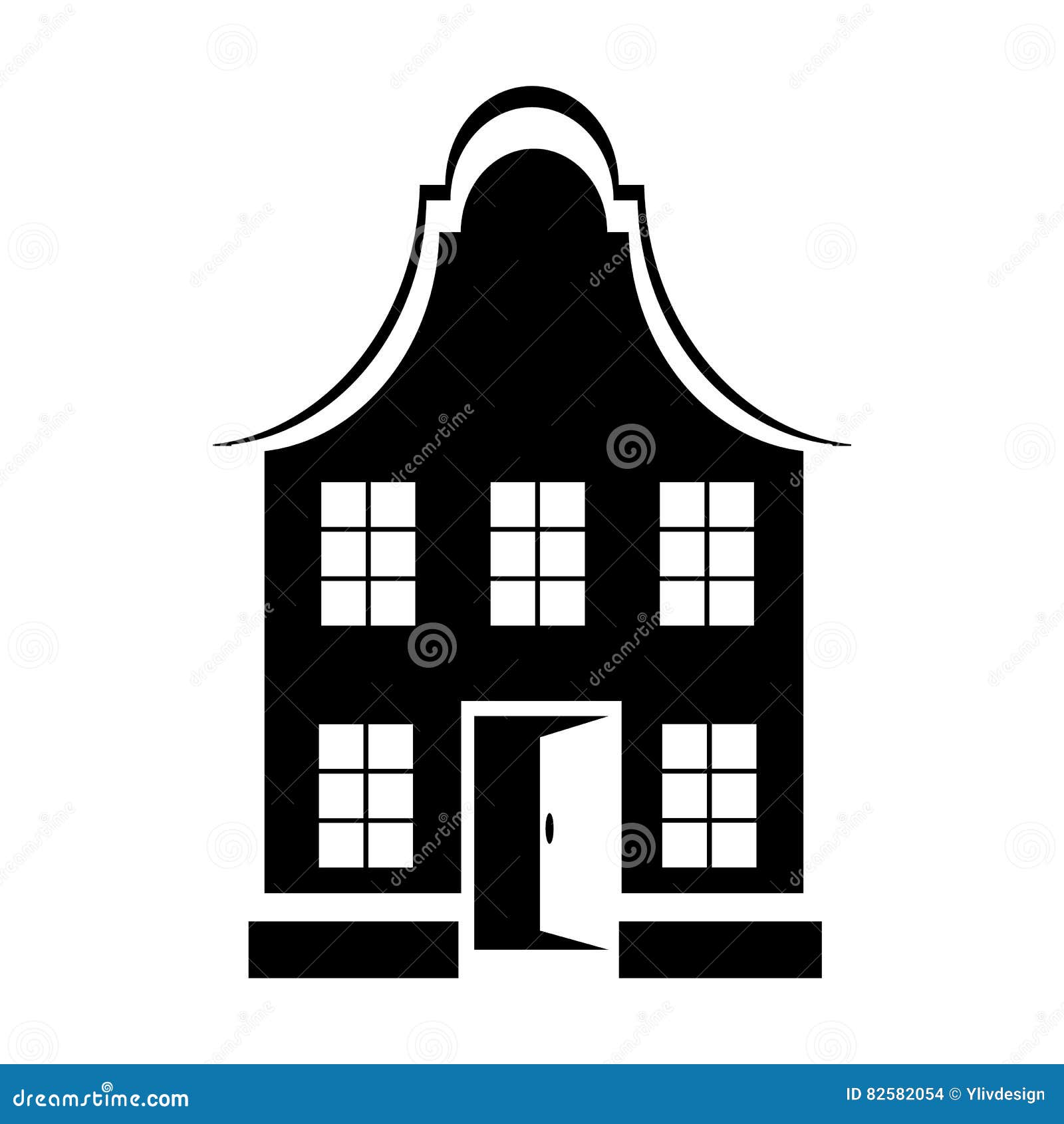 Two-storey House Icon, Simple Style Stock Vector - Illustration of ...