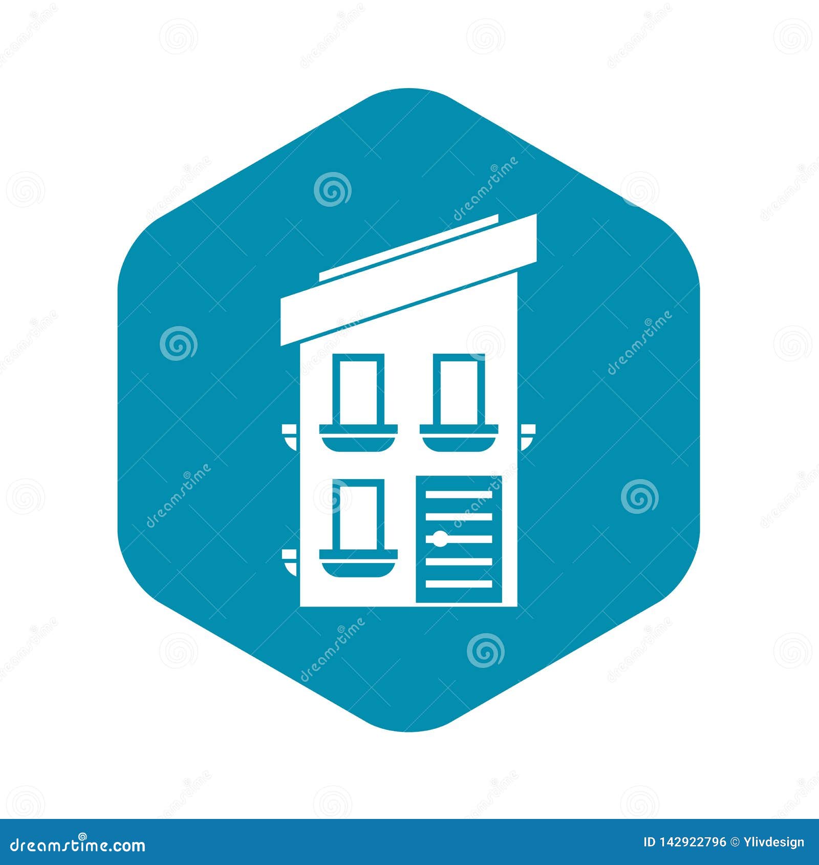 Two-storey House Icon, Simple Style Stock Vector - Illustration of ...