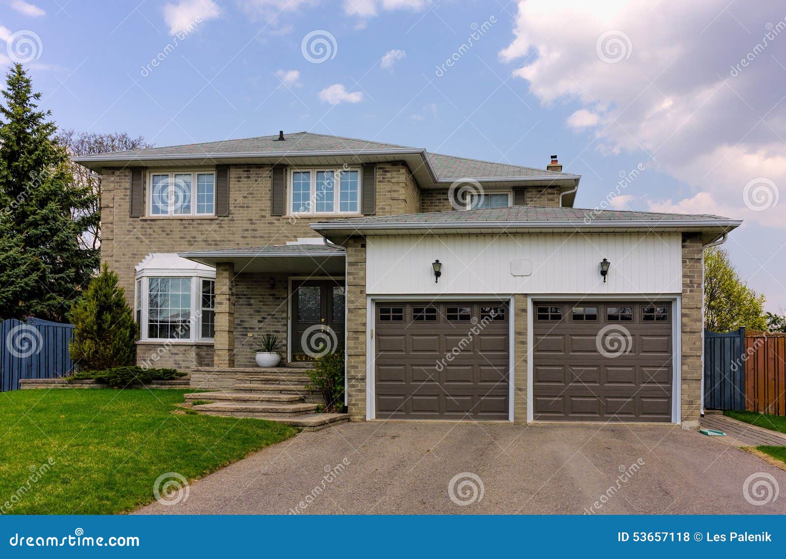 Two storey house stock photo. Image of spring, entrance - 53657118