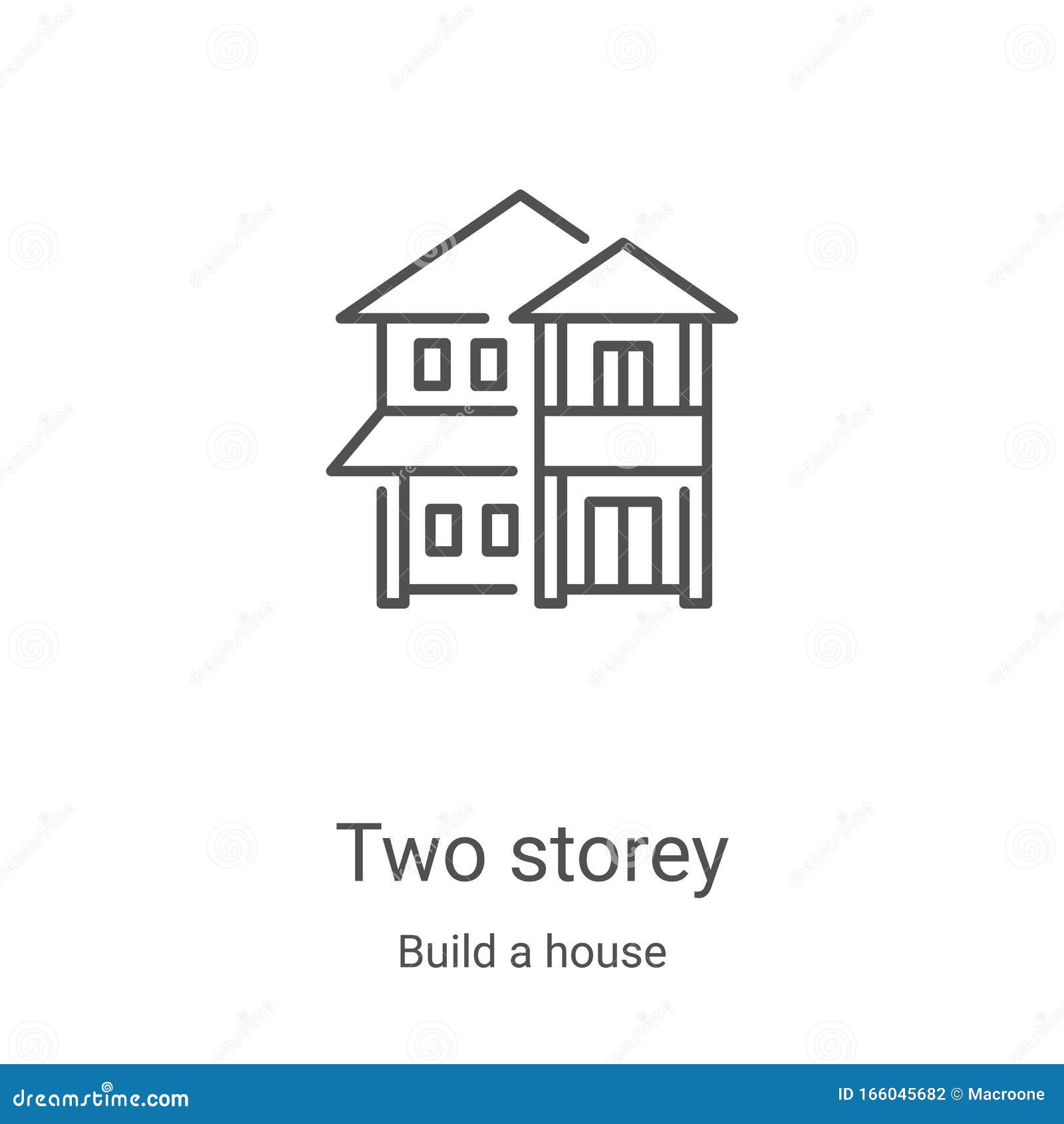 Two Storey Icon Vector from Build a House Collection. Thin Line Two ...
