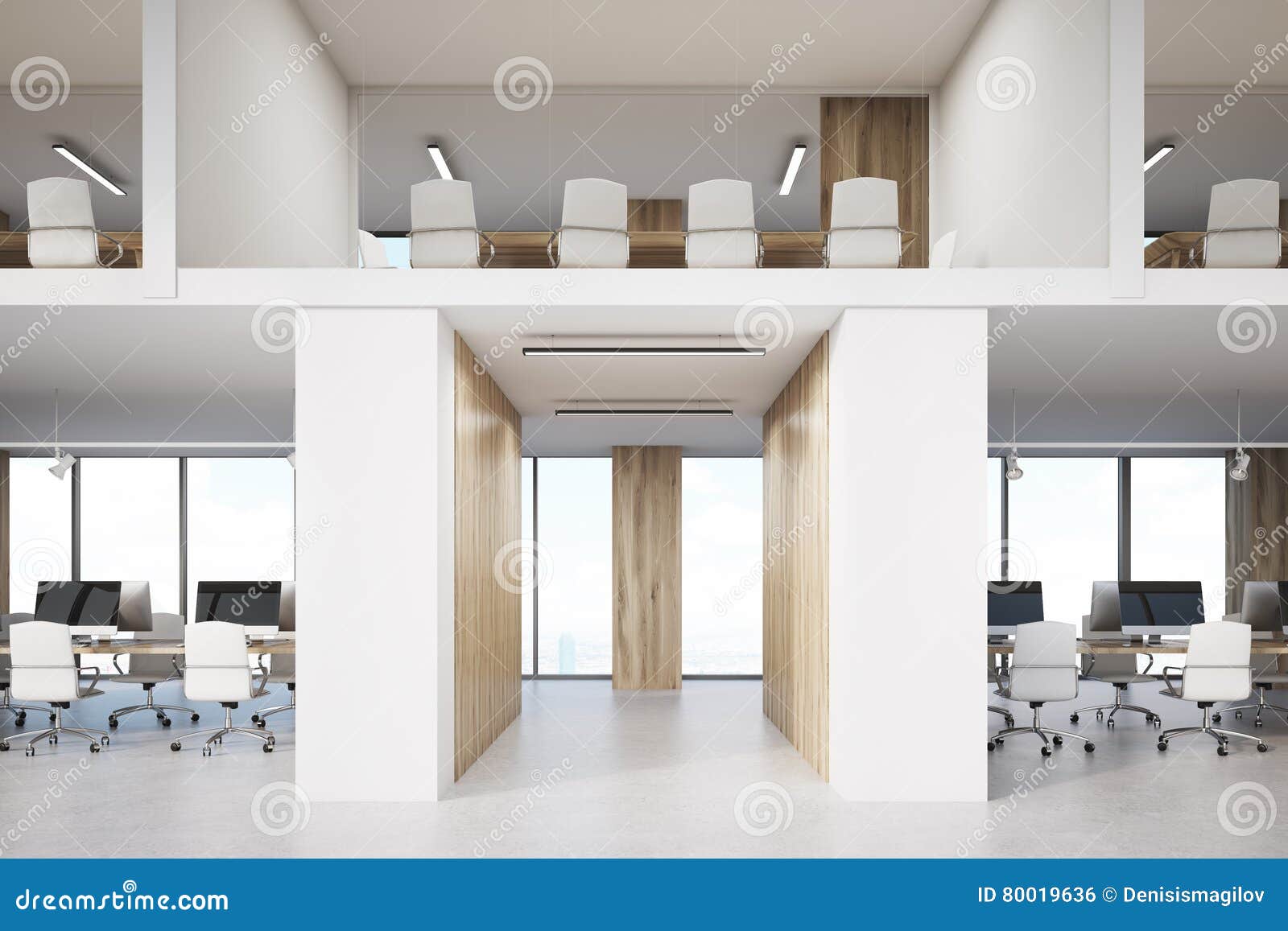 Two Storey Office Interior Design Stock Photography | CartoonDealer.com ...