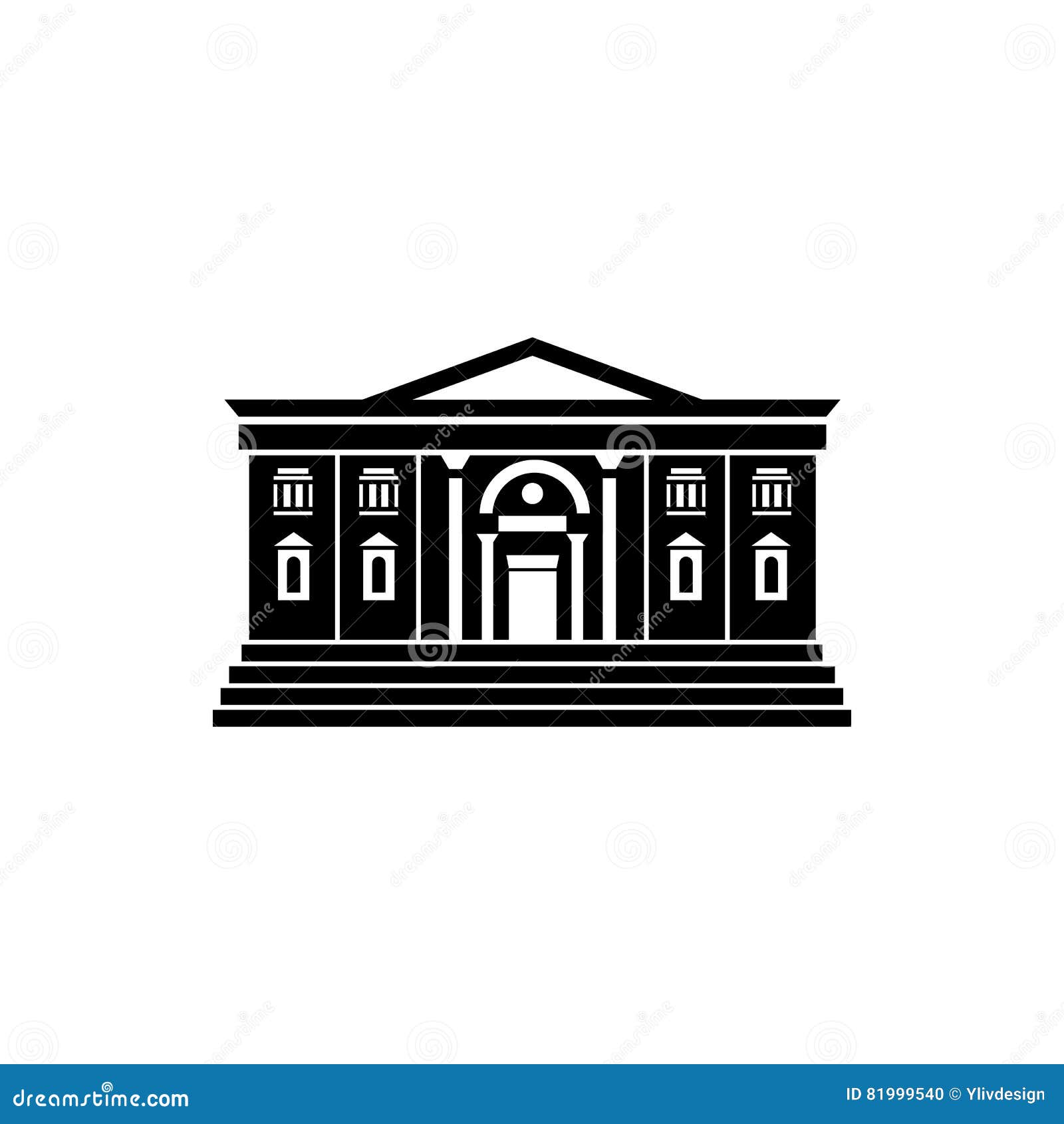 Two Storey Public Building Icon, Simple Style Stock Vector ...