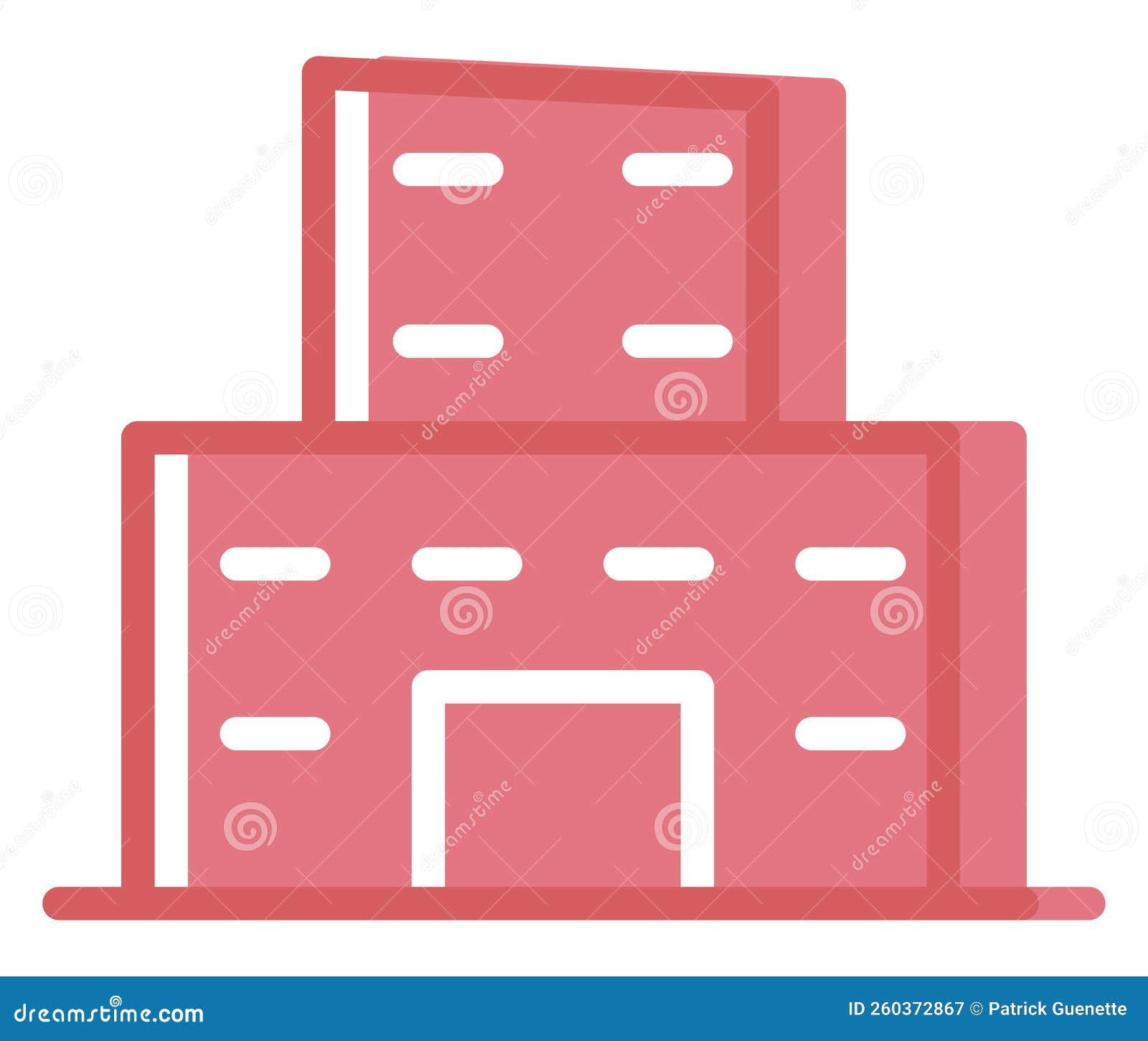 Two Storie Red Building, Icon Stock Vector - Illustration of ...