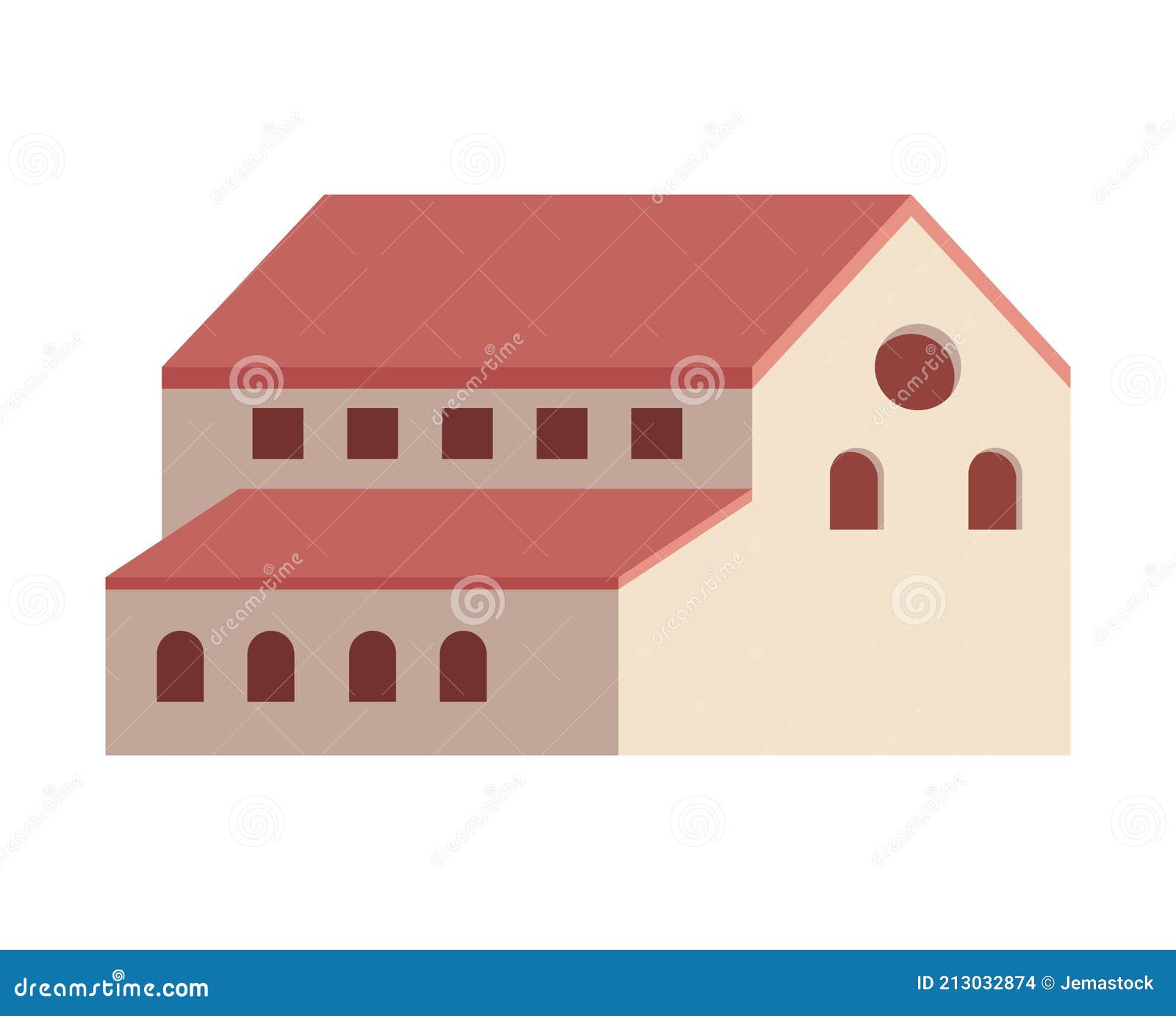 Two story building stock illustration. Illustration of icon - 213032874