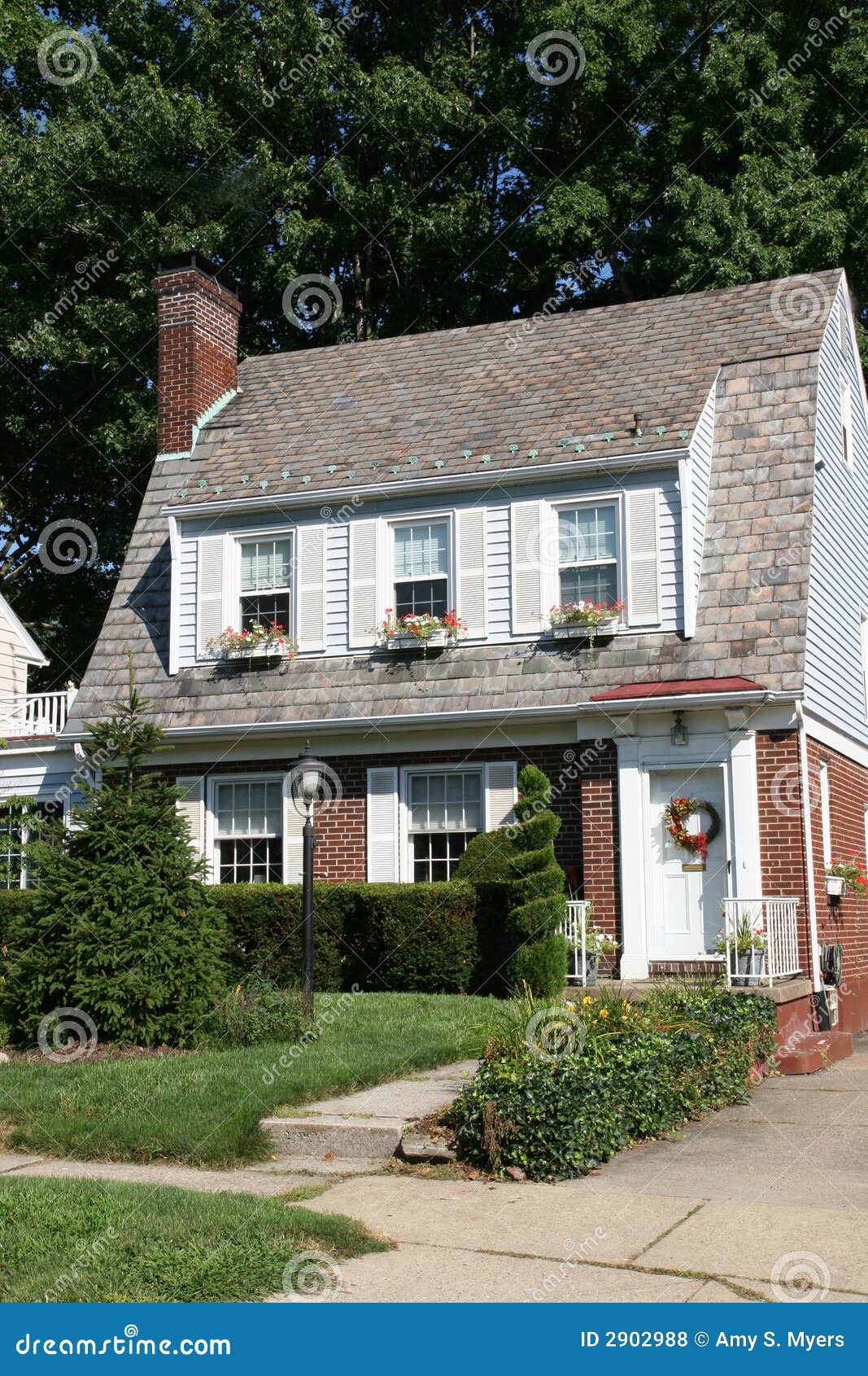 Two Story Colonial Home stock photo. Image of neighborhood - 2902988