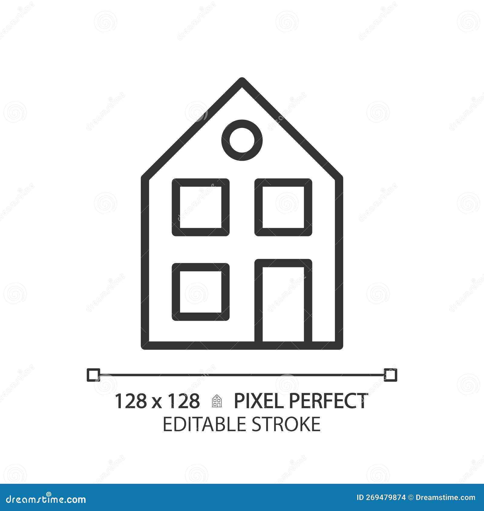 Two Story House Pixel Perfect Linear Icon Stock Vector - Illustration ... Two Story House Pixel Perfect Linear Icon Stock Vector - Illustration ...