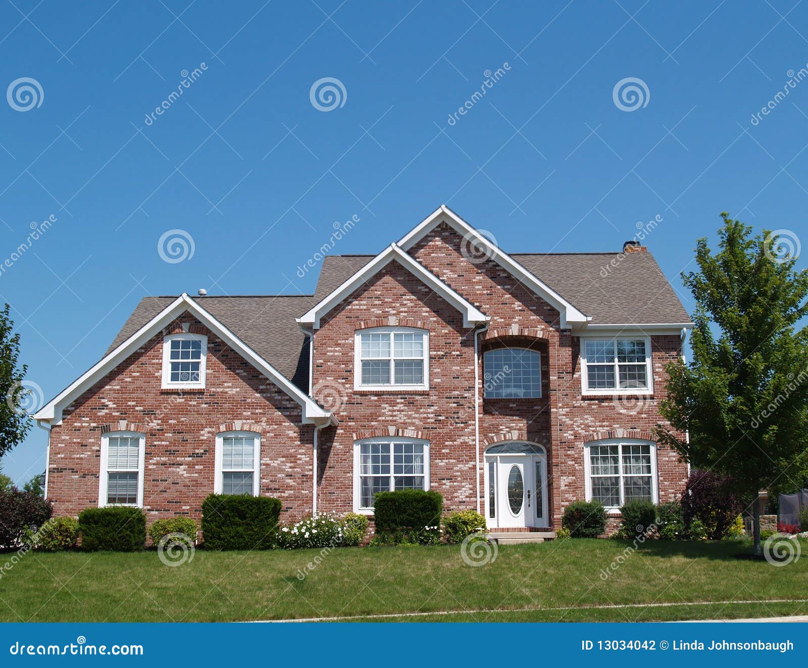 Two Story New Brick Residential Home Stock Photo - Image of outside ...