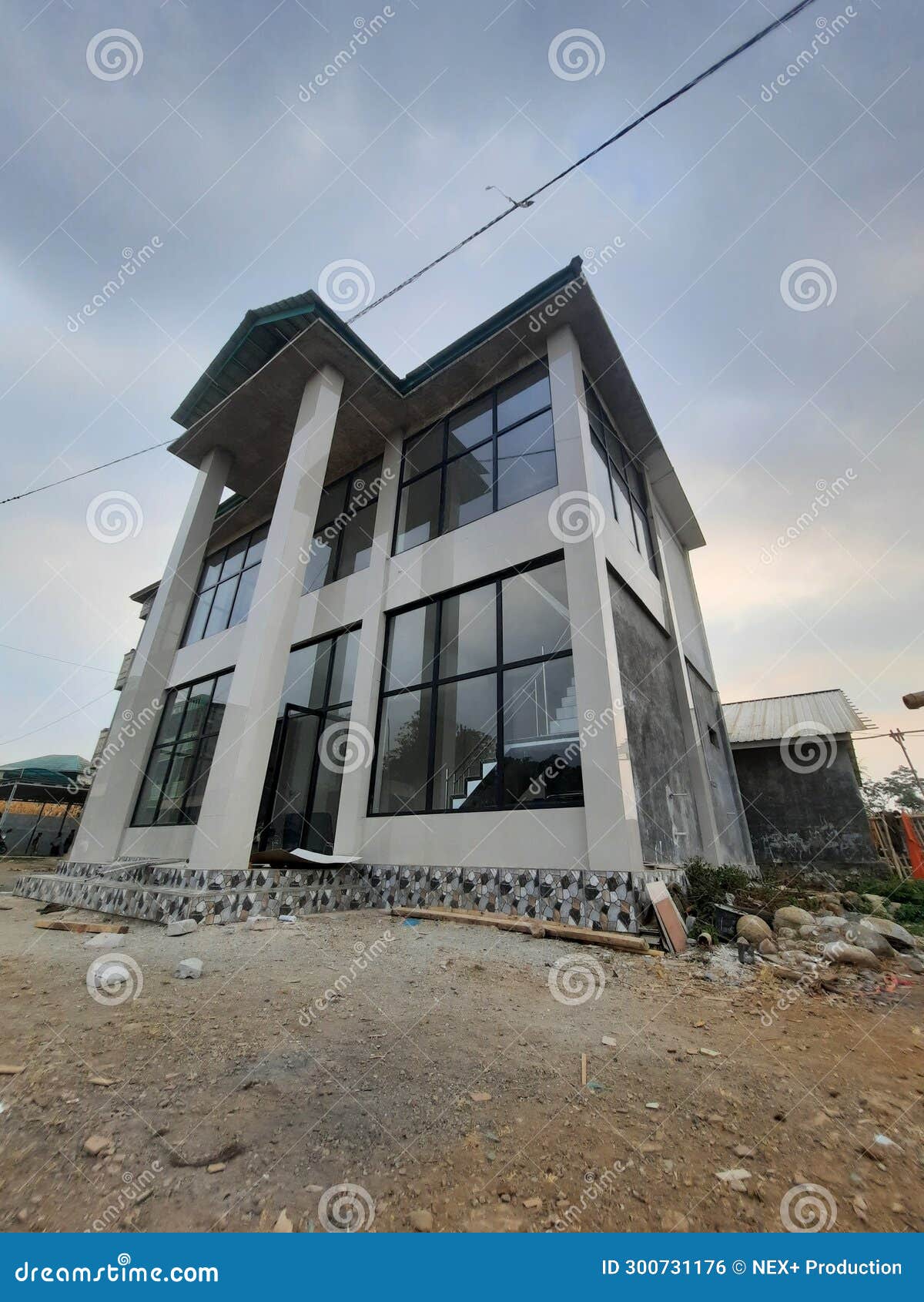 Two-story Office Building with Glass Windows Editorial Photo - Image of ...