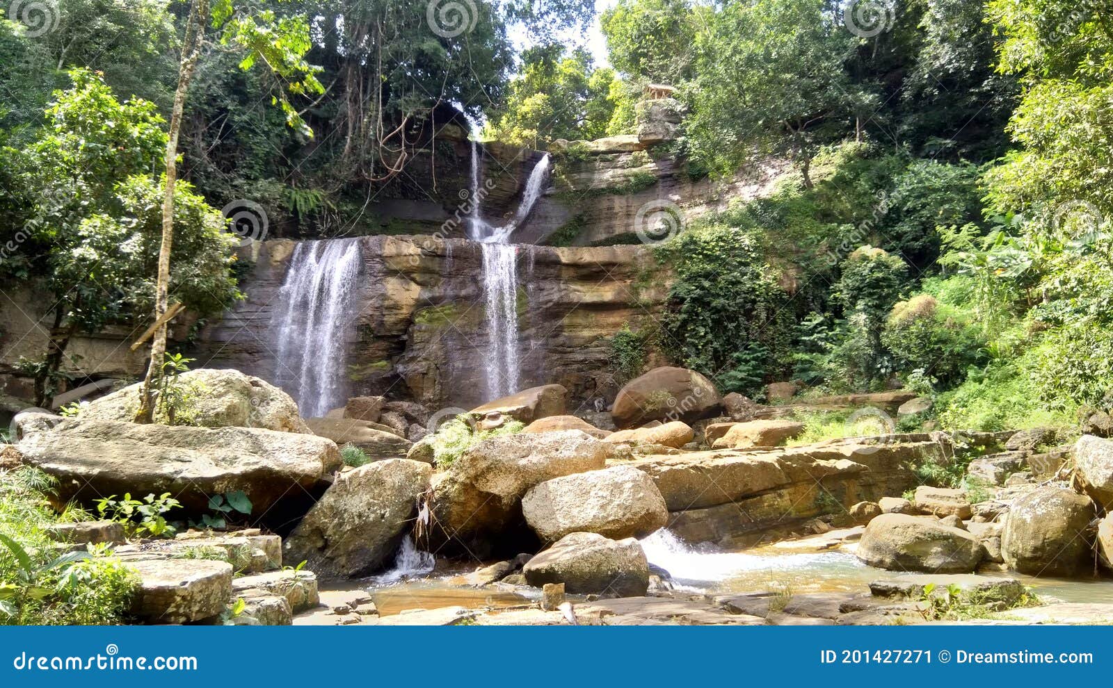 Two Story Waterfall stock image. Image of waterfall - 201427271