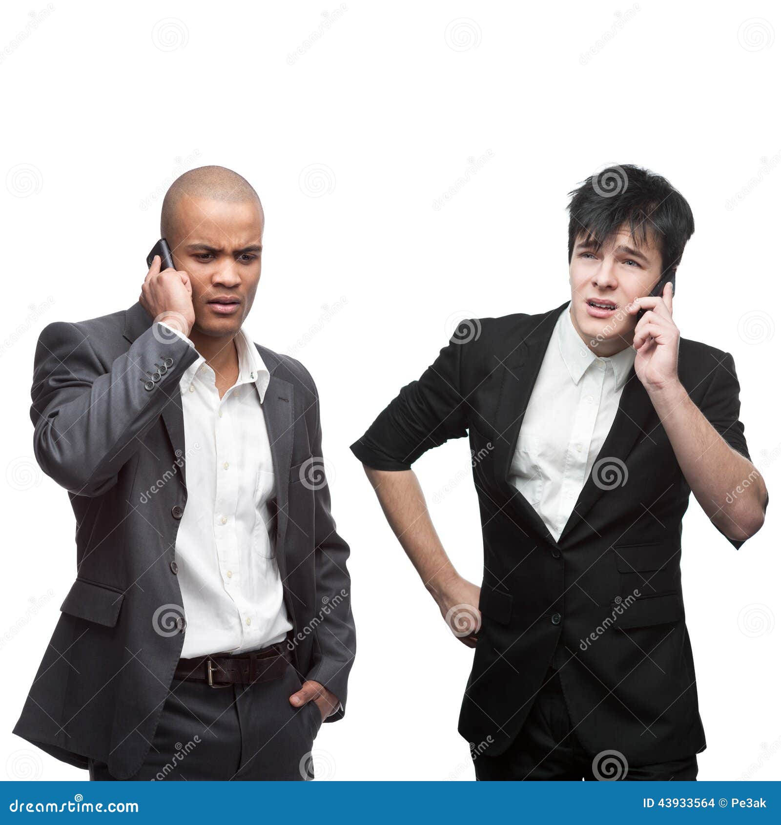 Strained Businessman Looks Grave And So Stressful With His Working Plan ...