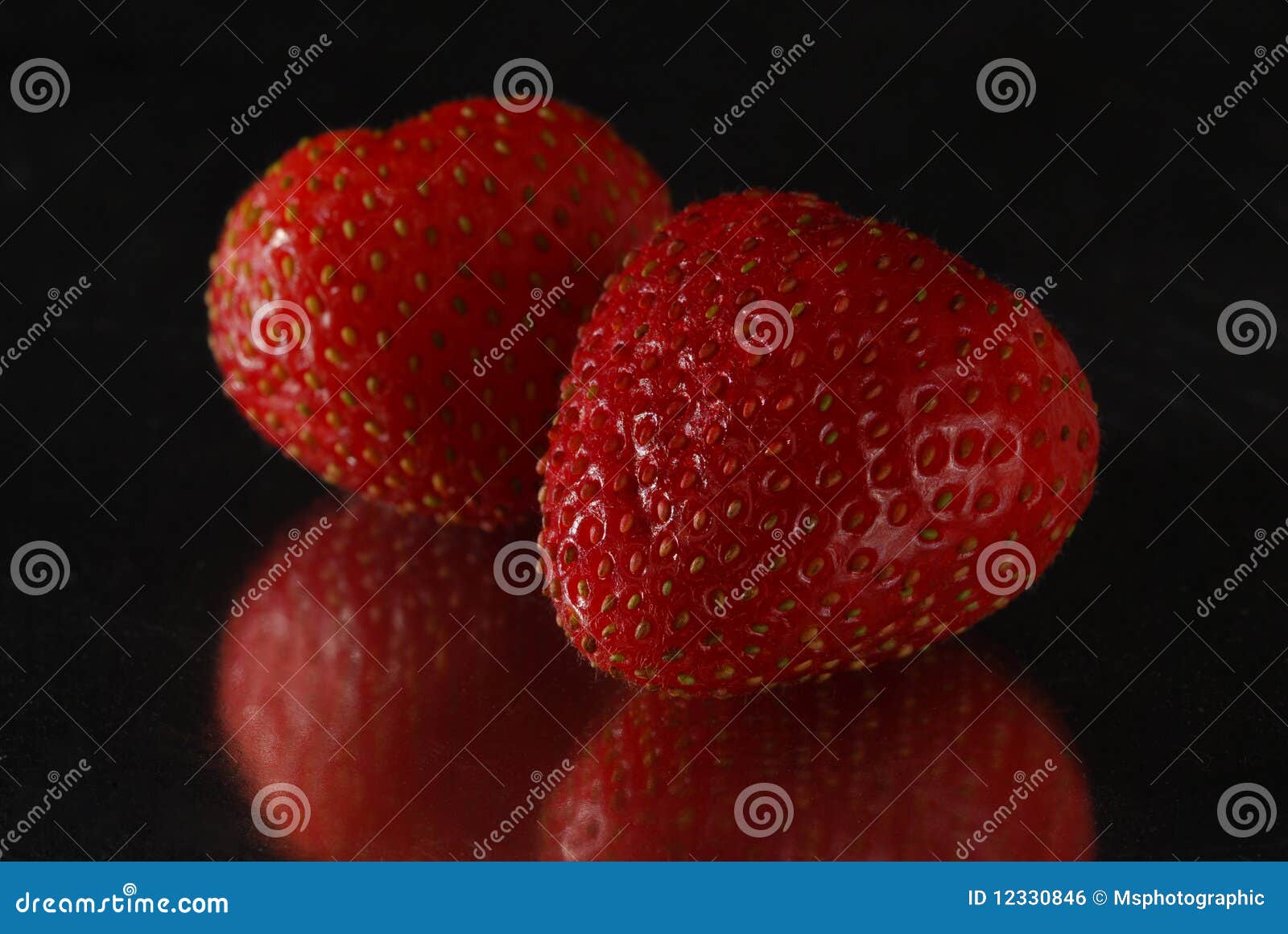 Two strawberries stock photo. Image of moody, reflection - 12330846