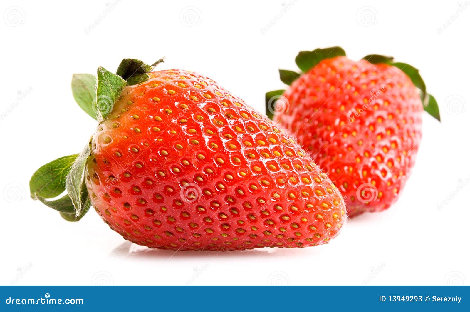 Two strawberries isolated stock image. Image of dessert - 13949293