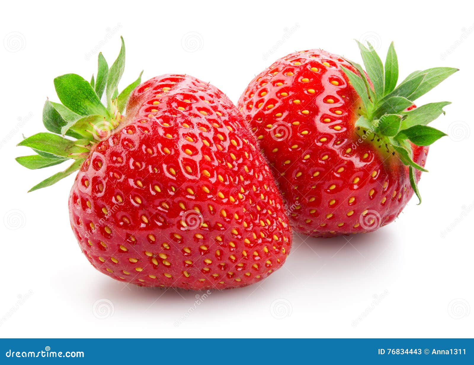 Two Strawberries Isolated on White Background Stock Image - Image of ...