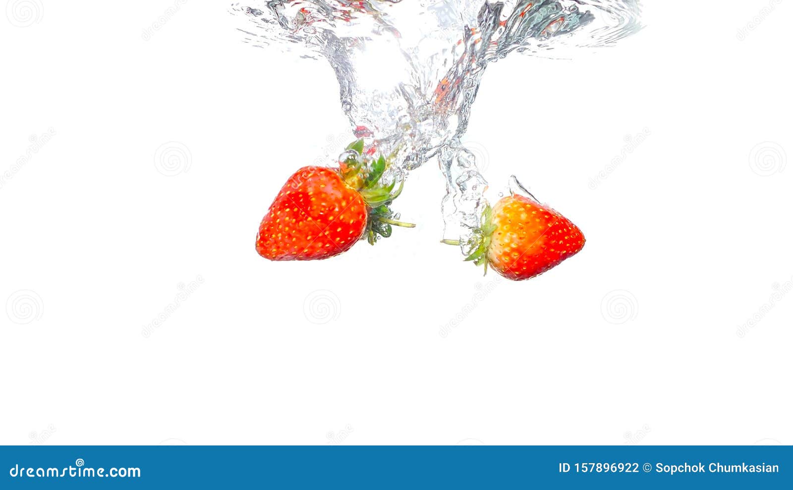Strawberries In Water Splash, Isolated On White Background Royalty-Free ...