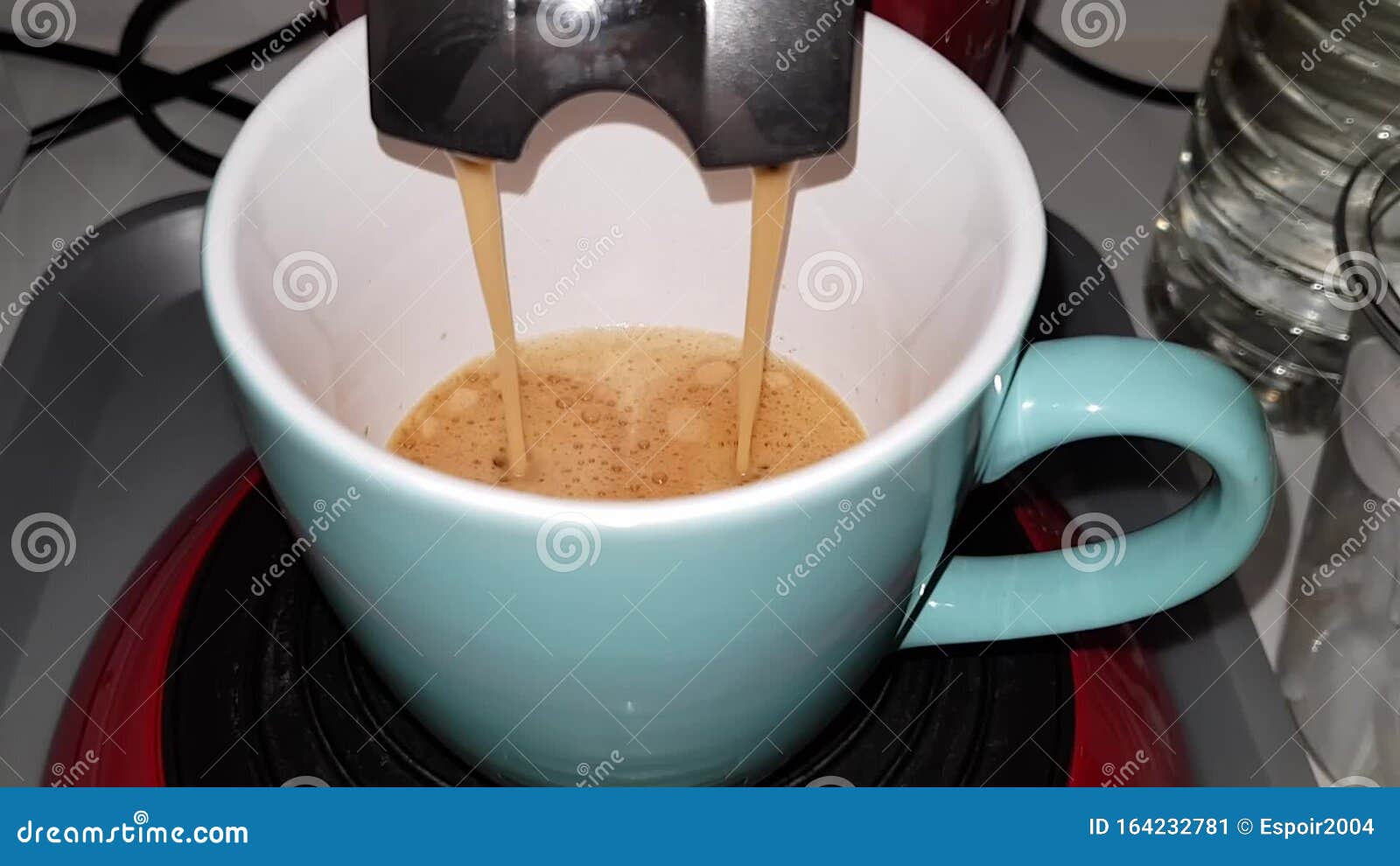 Two streams of coffee flow stock video. Video of cafe - 164232781