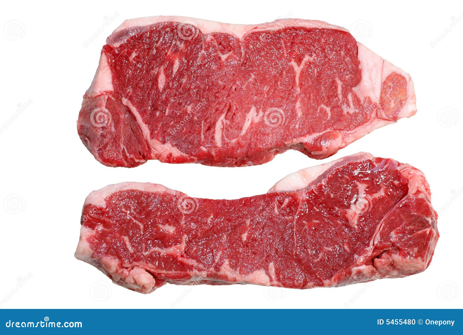 Two Strip Loin Steaks stock photo. Image of brown, salad - 5455480