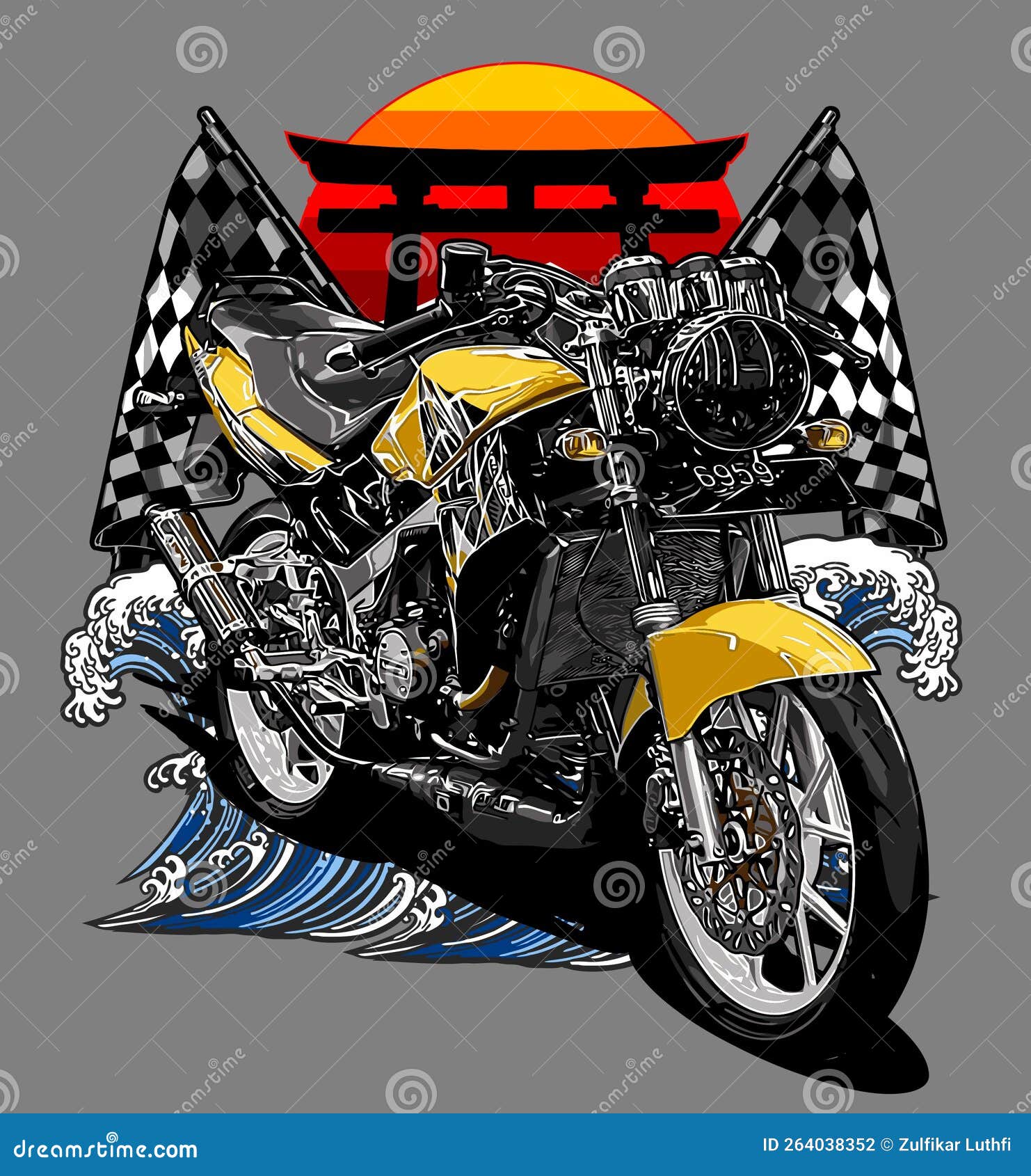 Two Stroke Motorcycle Racing Flag Stock Vector - Illustration of stroke ...