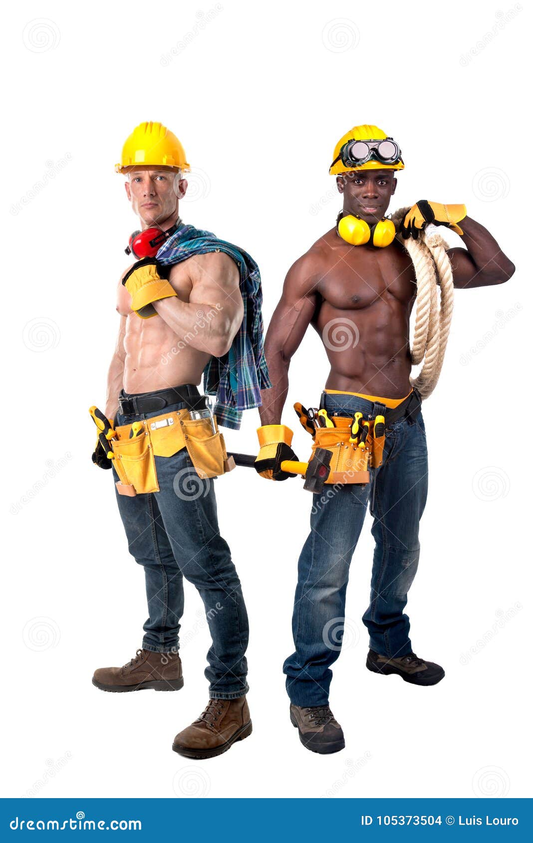Strong Construction Workers Stock Photo - Image of plumber, african ...