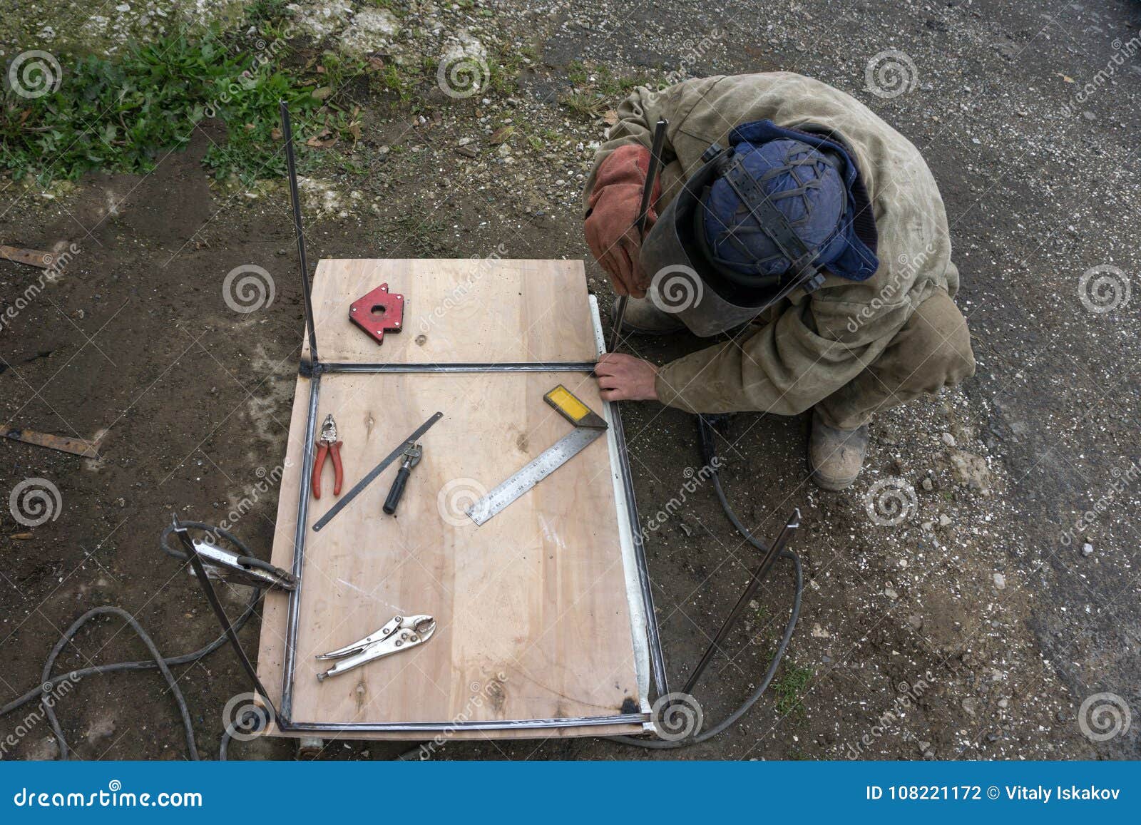 Two Strong Build Construction Workers in White . Stock Photo - Image of ...