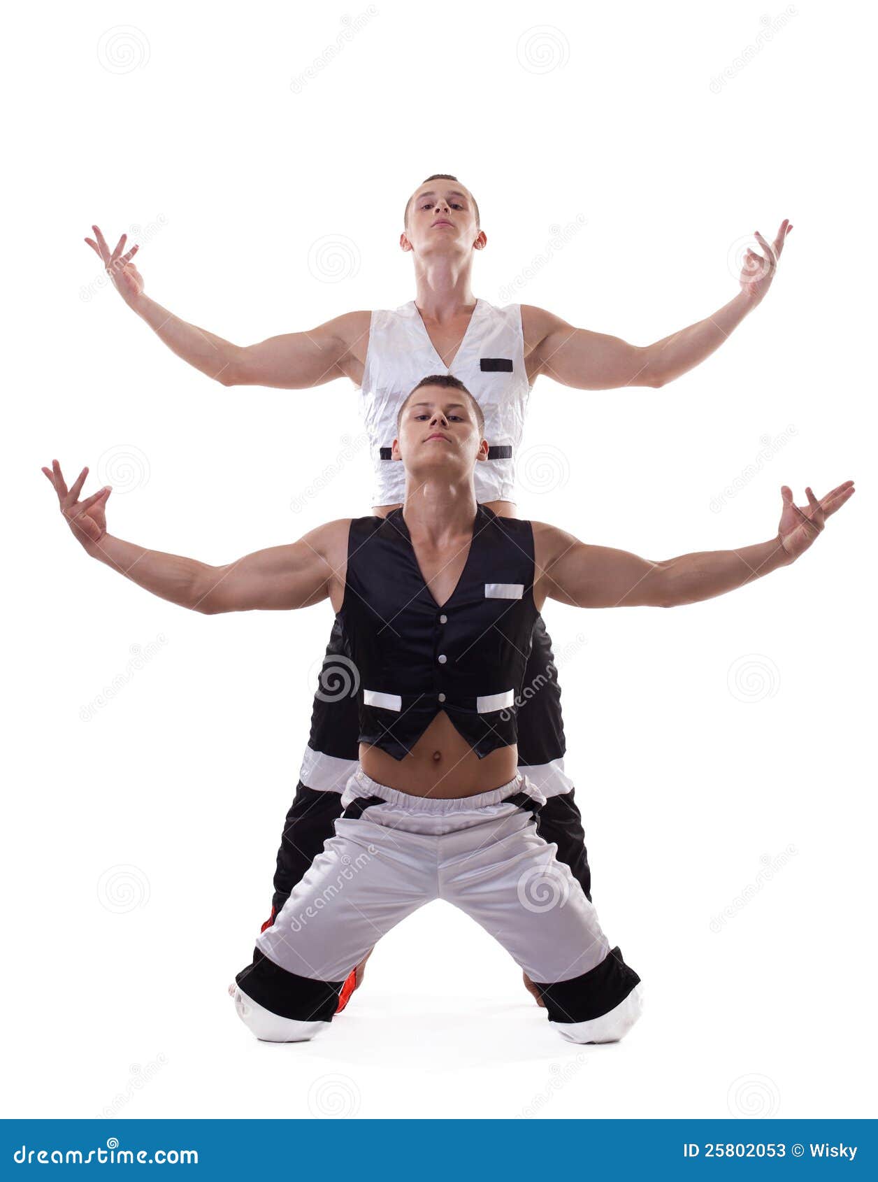 Two Strong Men Show Dance Performance Isolated Stock Image - Image of ...