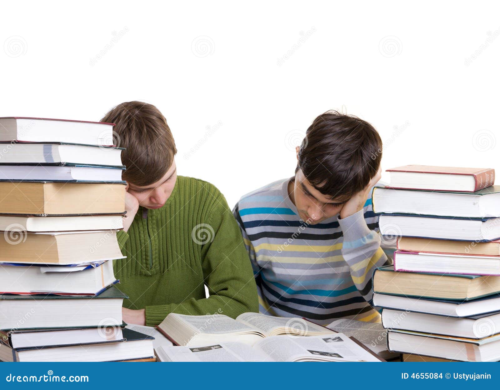 Two Students with Books Isolated on a White Stock Photo - Image of ...