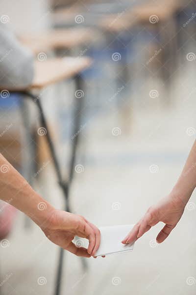 Two Students Cheating while Doing a Test Stock Image - Image of test ...