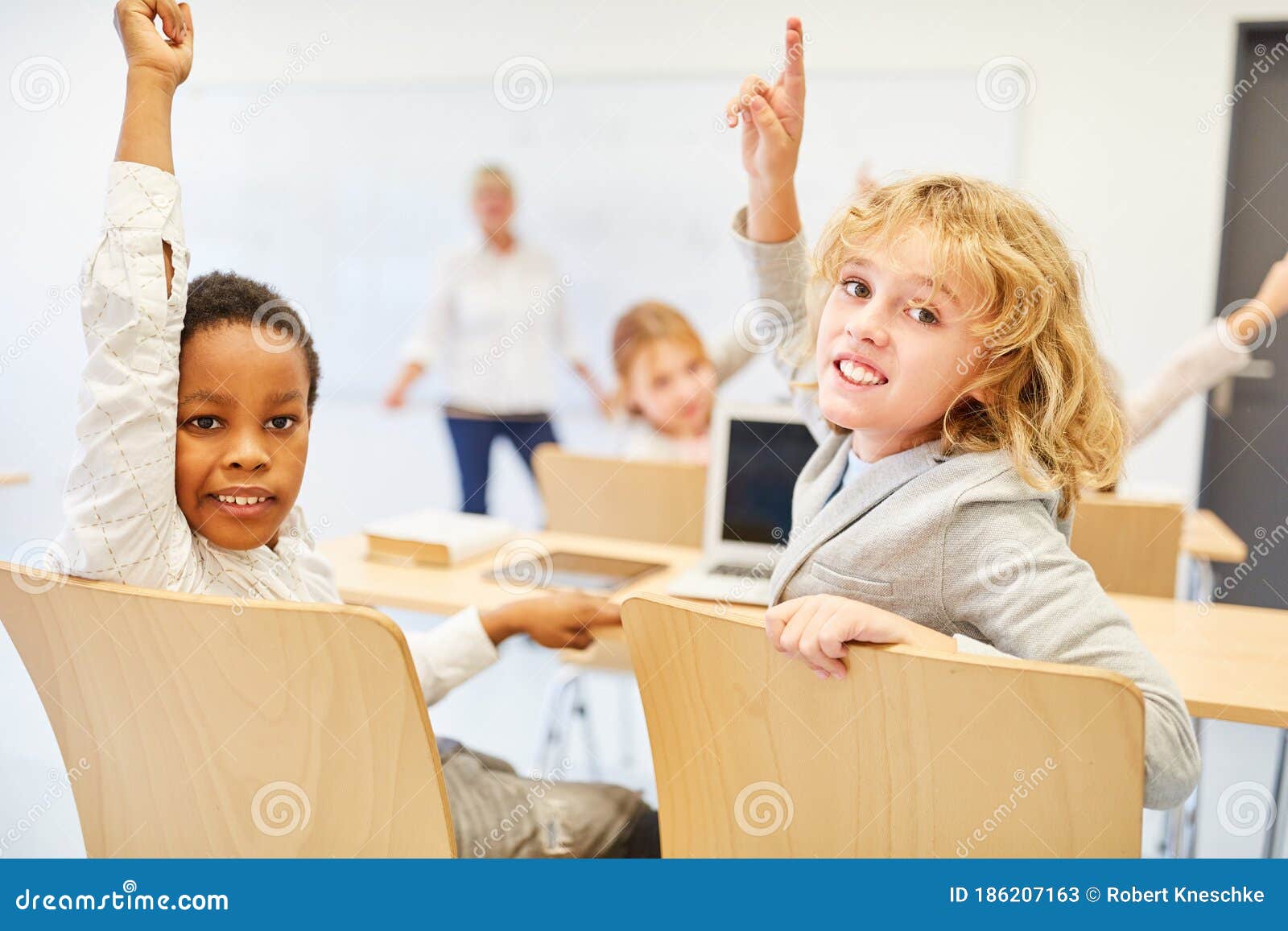 Two students are in class stock image. Image of computer - 186207163