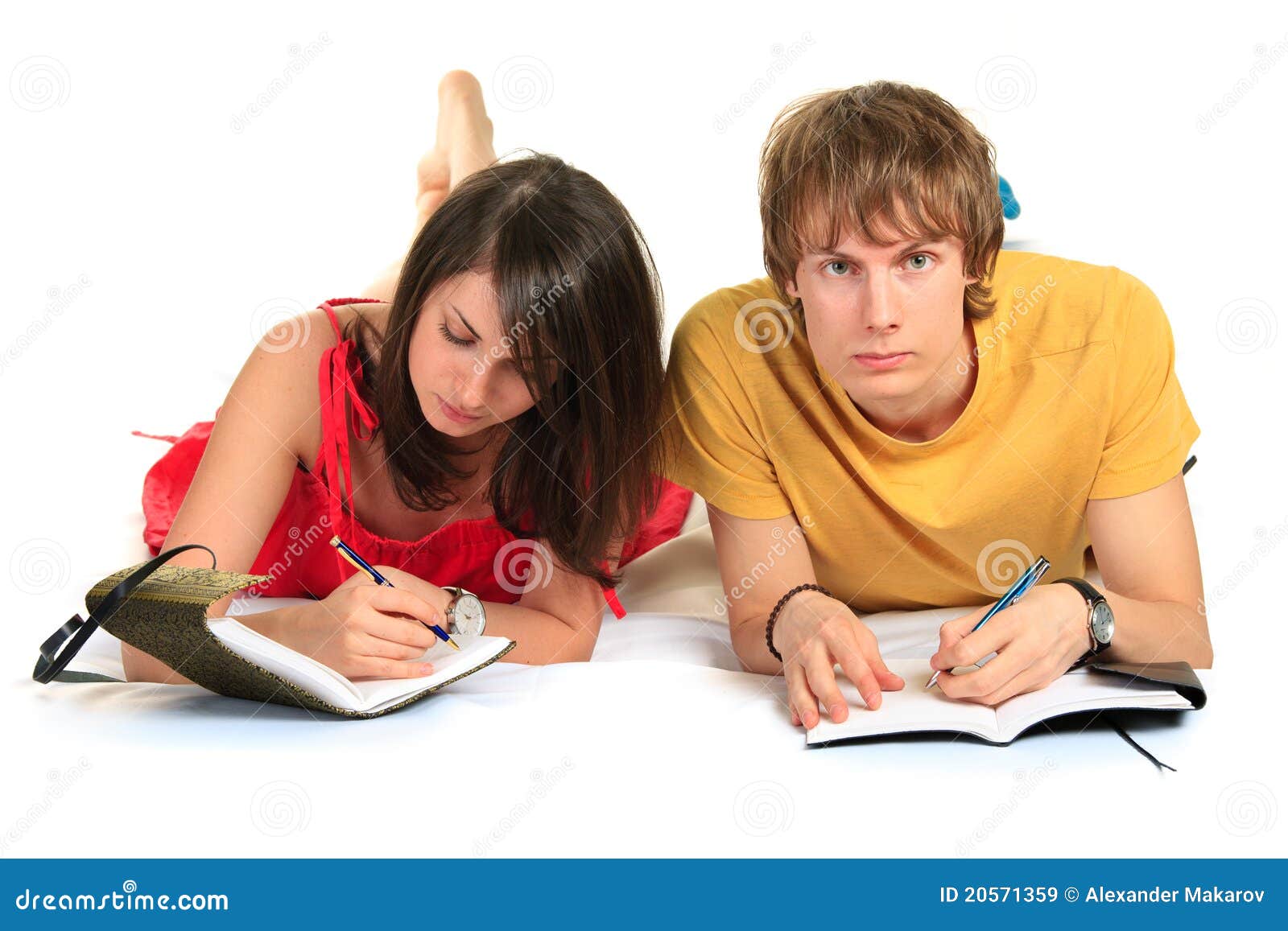 Two students. Closeup stock image. Image of smiling, literature - 20571359