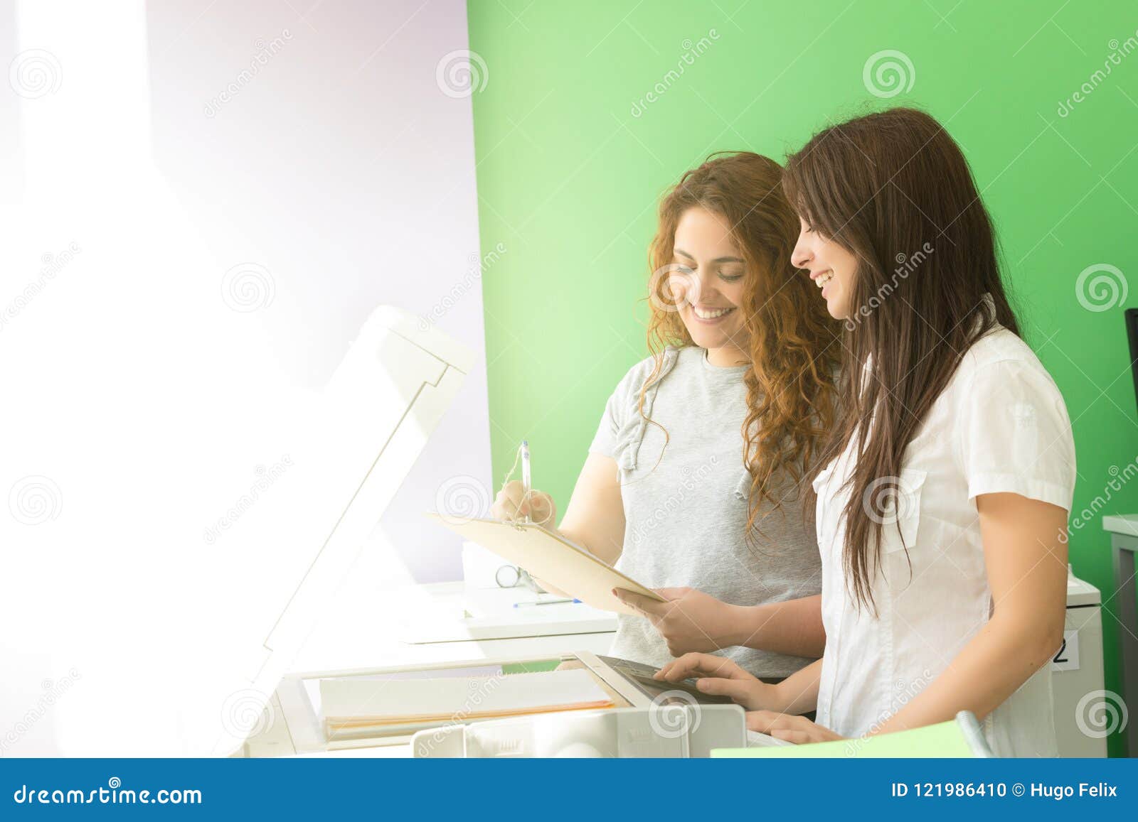 Young Students at a Copy Center Stock Photo - Image of button, company ...